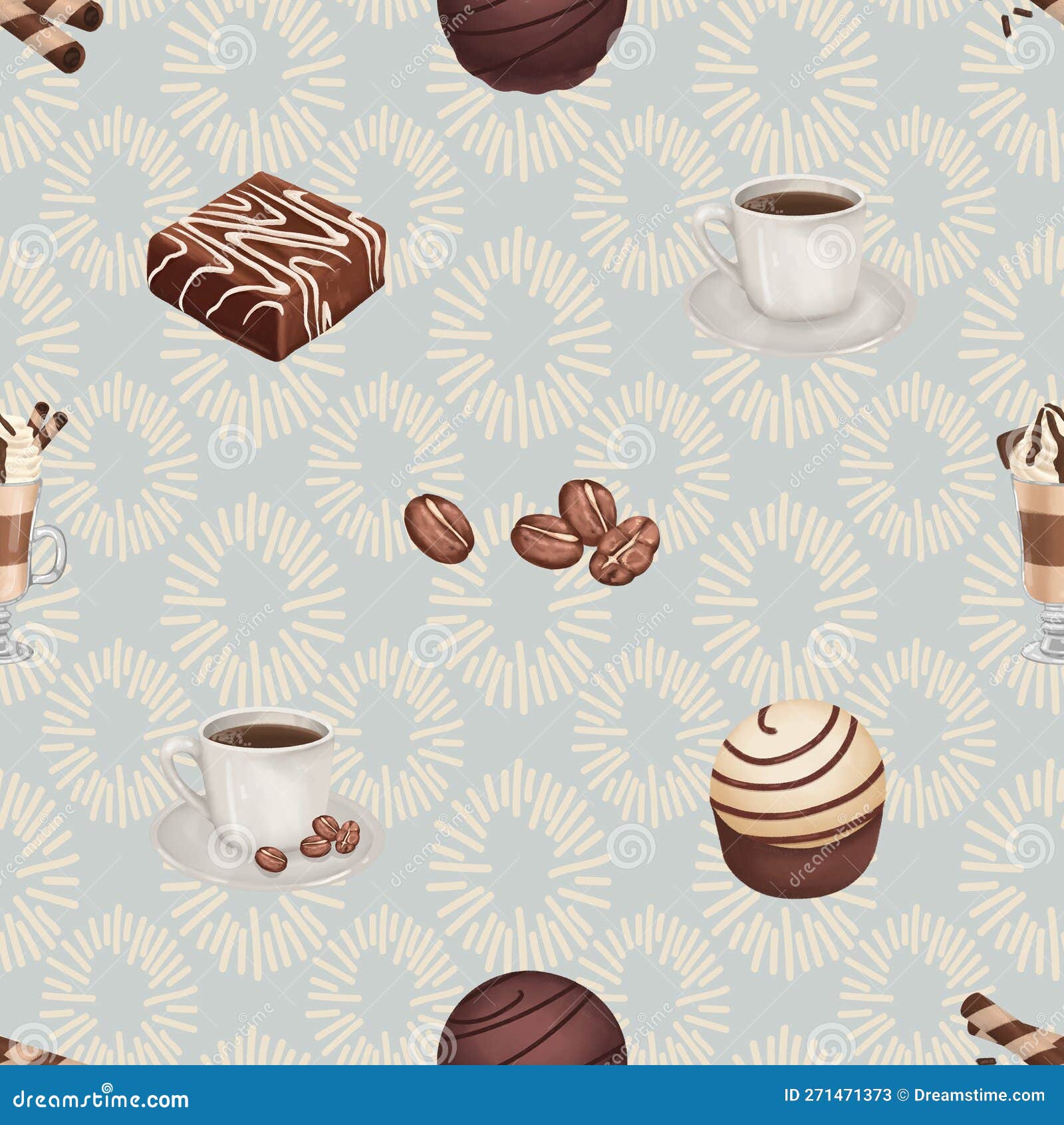 Seamless Repeating Pattern for Coffee Lovers Stock Illustration ...