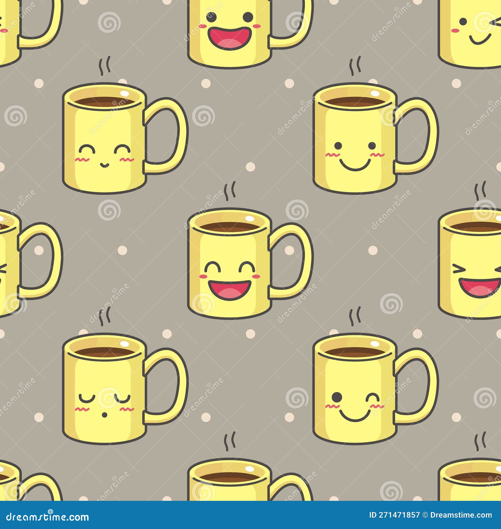 Seamless Repeating Pattern for Coffee Lovers Stock Illustration ...