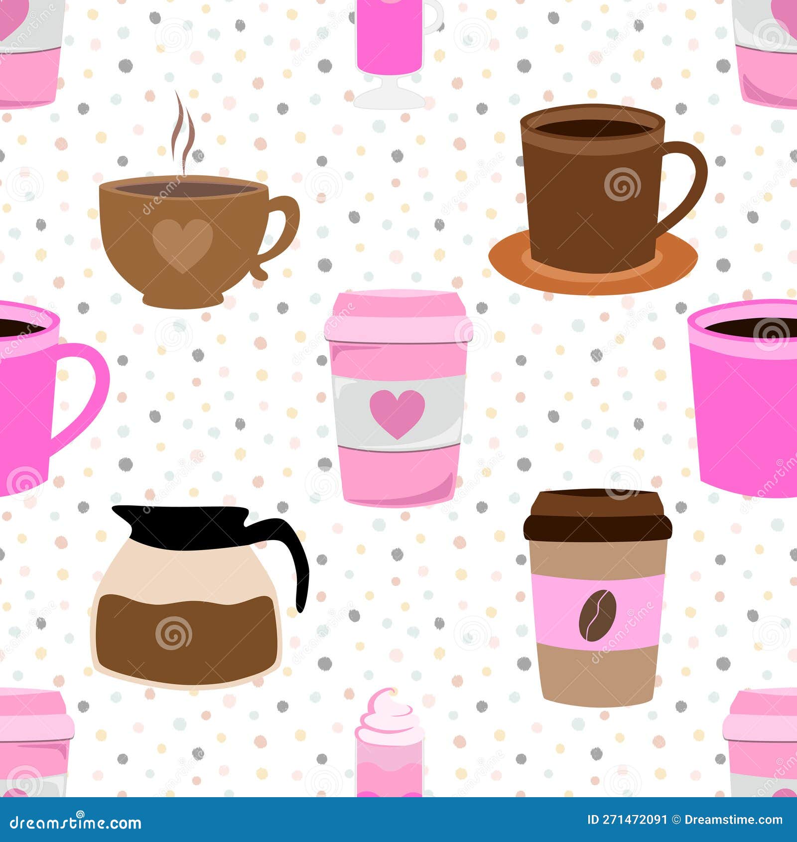 Seamless Repeating Pattern for Coffee Lovers Stock Illustration ...