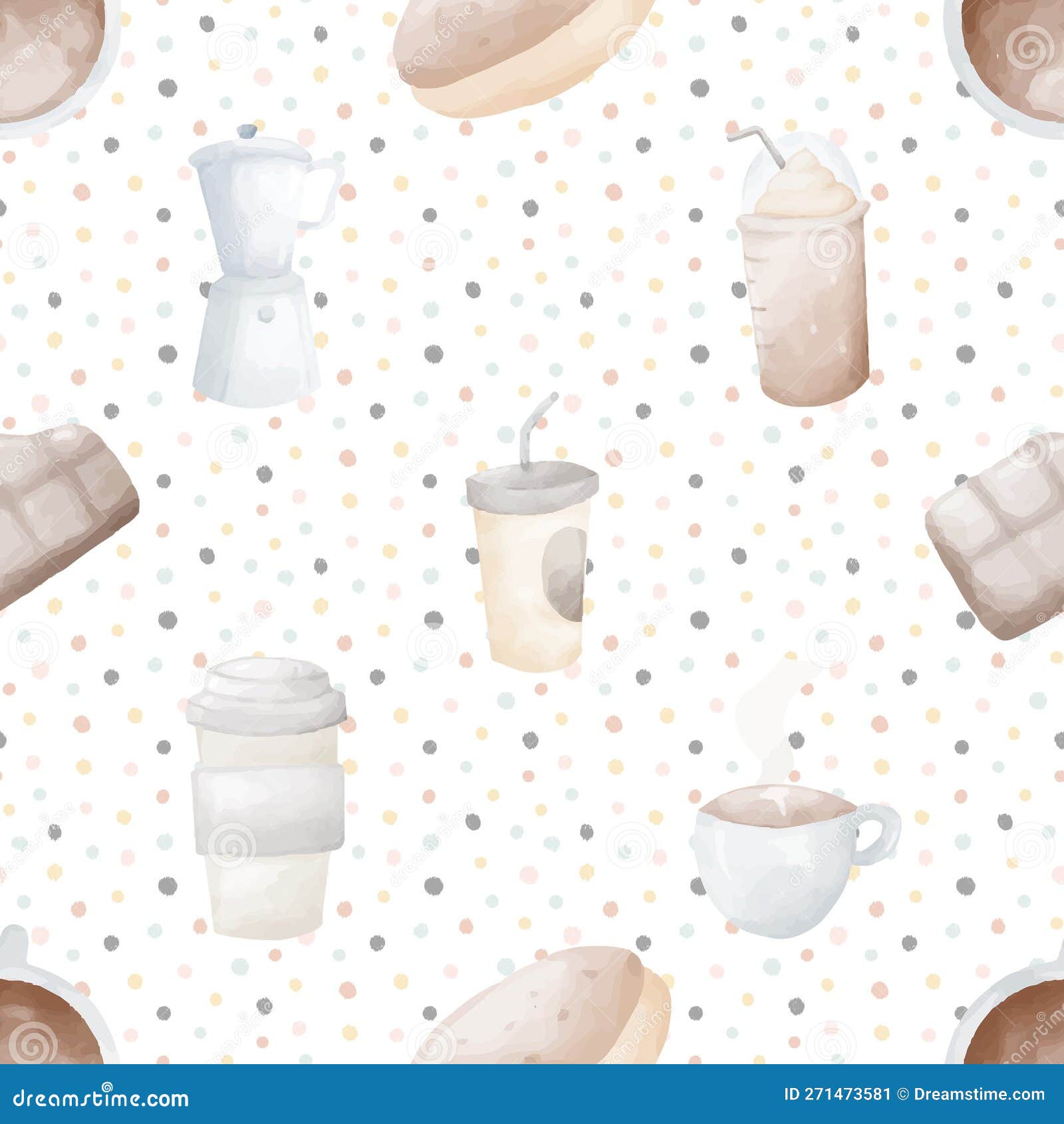 Seamless Repeating Pattern for Coffee Lovers Stock Illustration ...