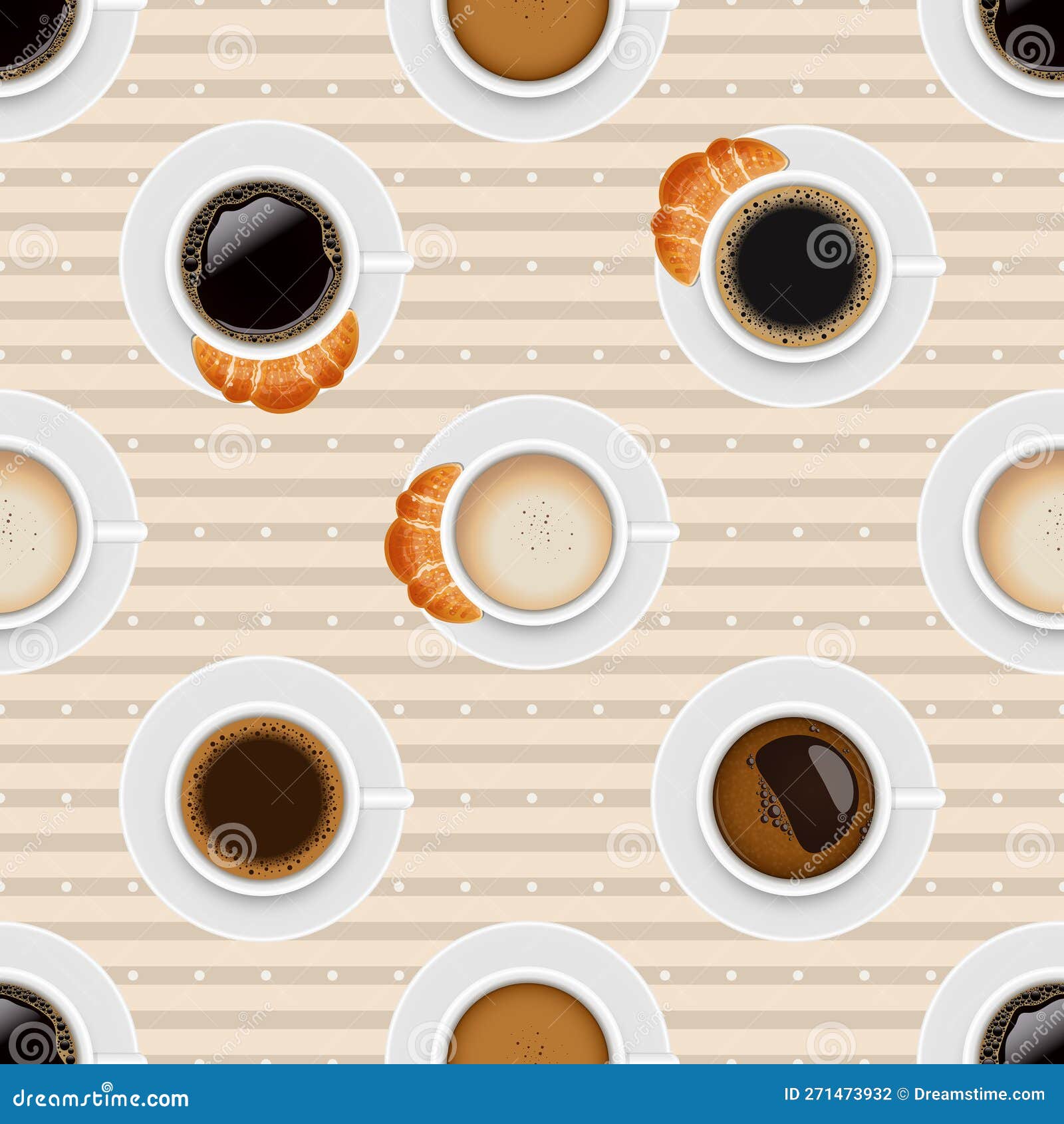 Seamless Repeating Pattern for Coffee Lovers Stock Illustration ...