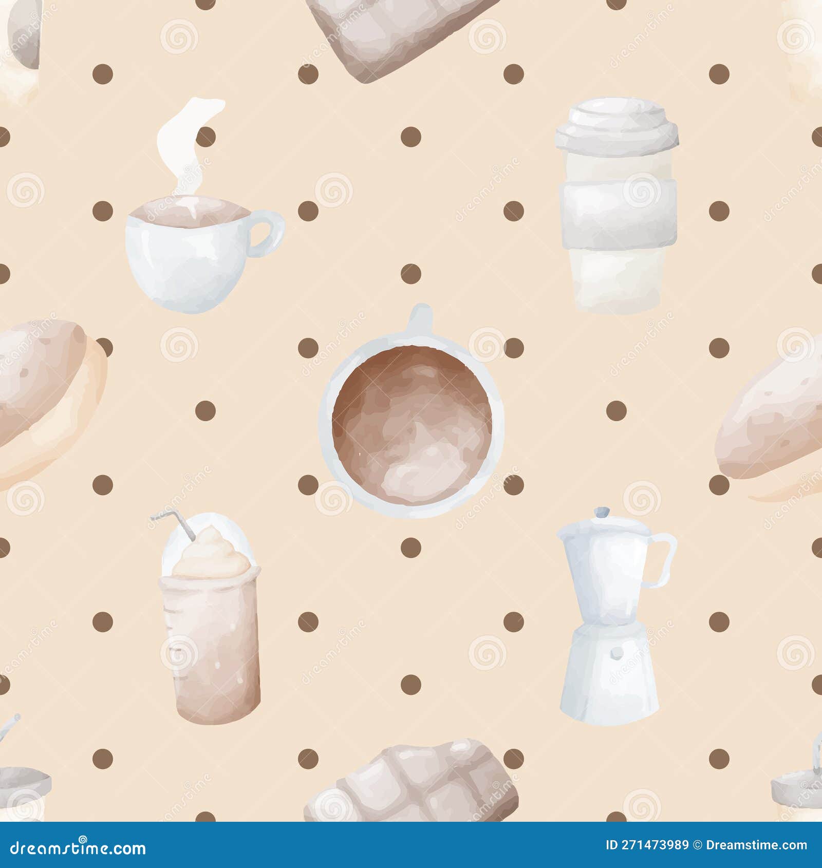 Seamless Repeating Pattern for Coffee Lovers Stock Illustration ...