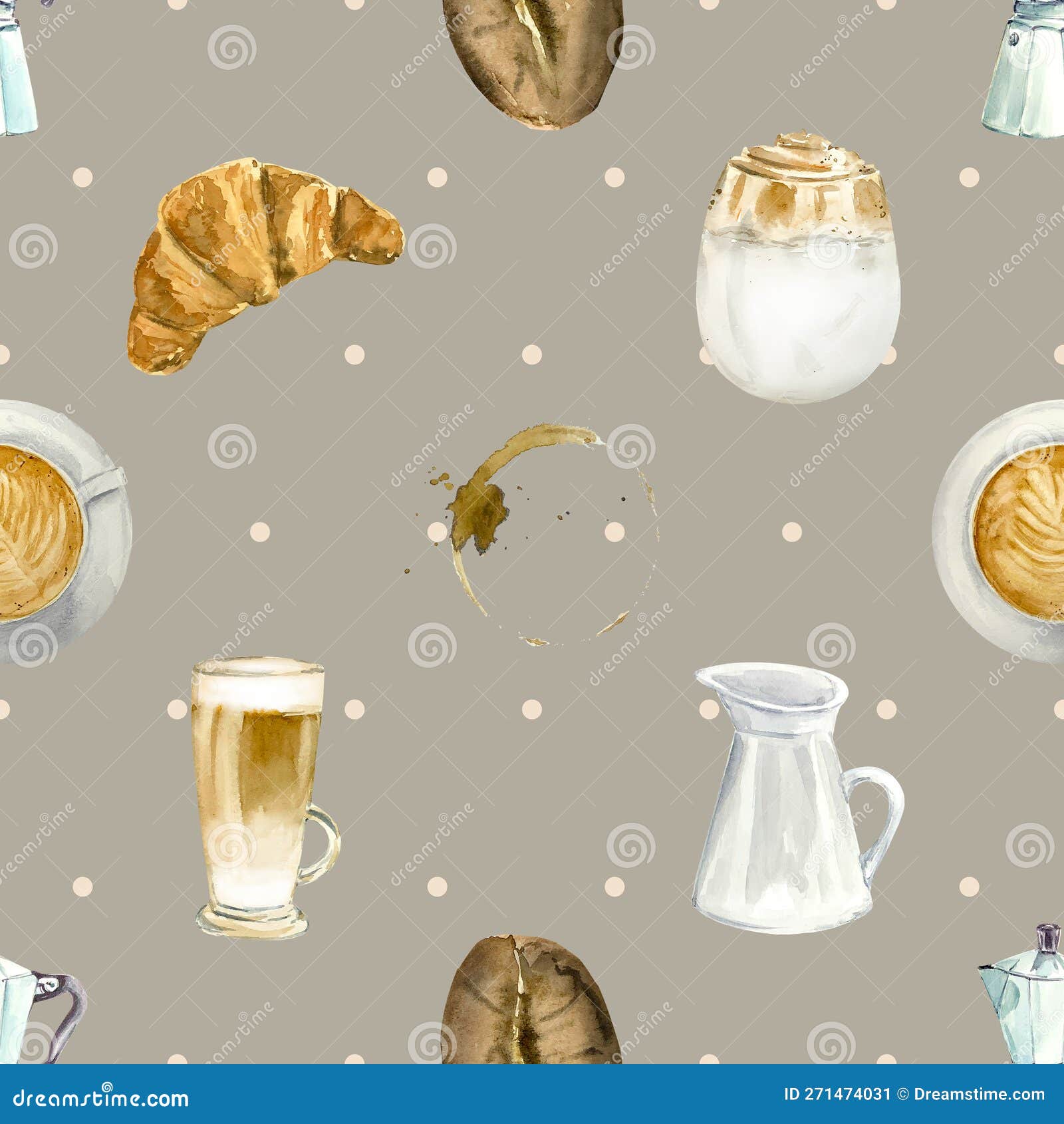 Seamless Repeating Pattern for Coffee Lovers Stock Illustration ...