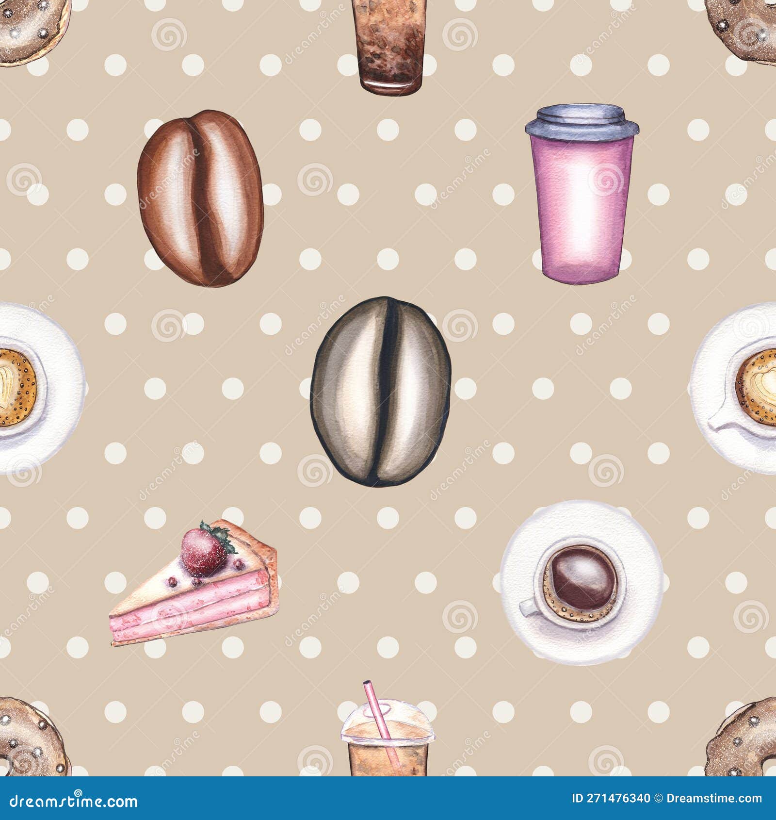 Seamless Repeating Pattern for Coffee Lovers Stock Illustration ...