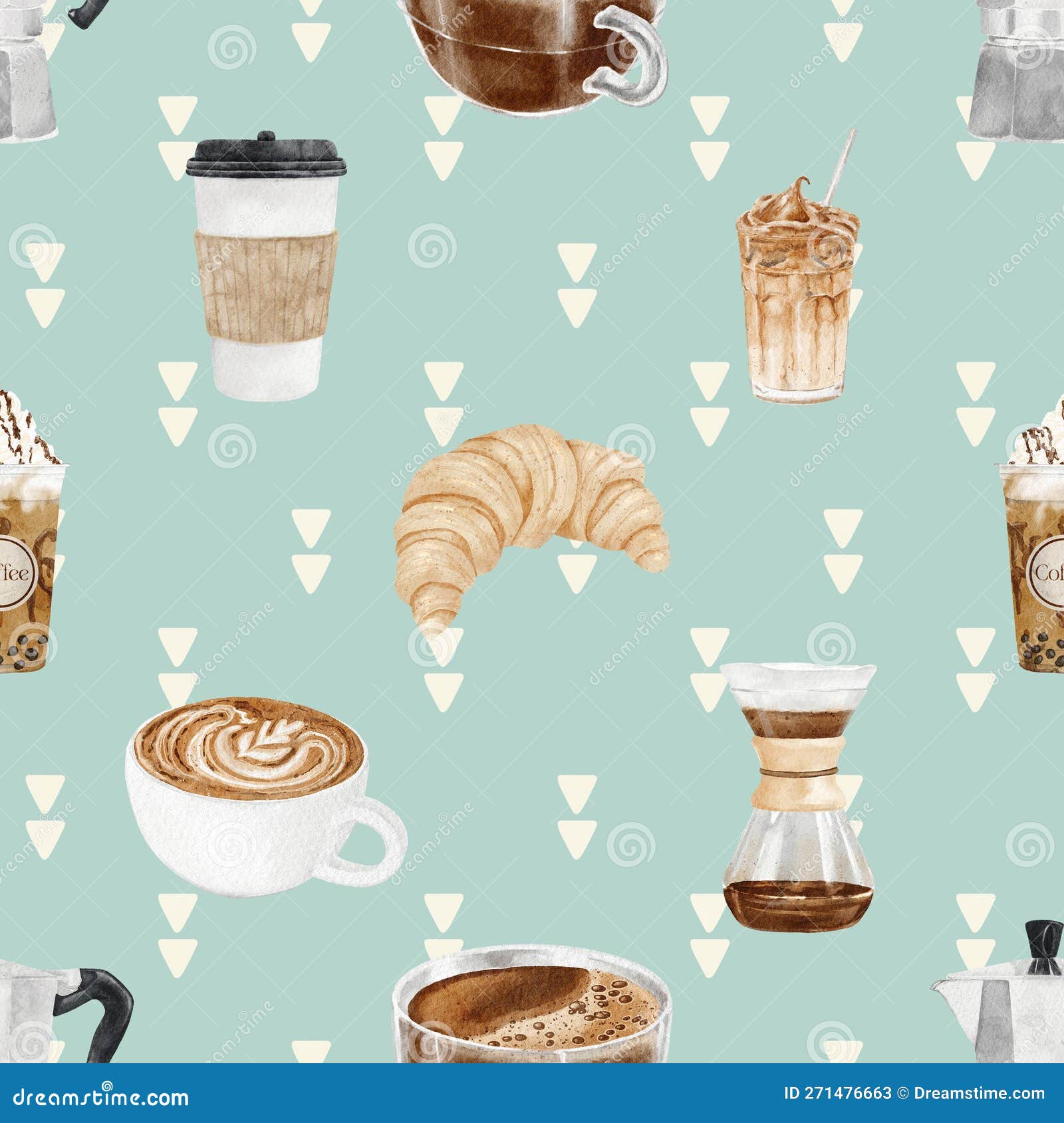 Seamless Repeating Pattern for Coffee Lovers Stock Illustration ...
