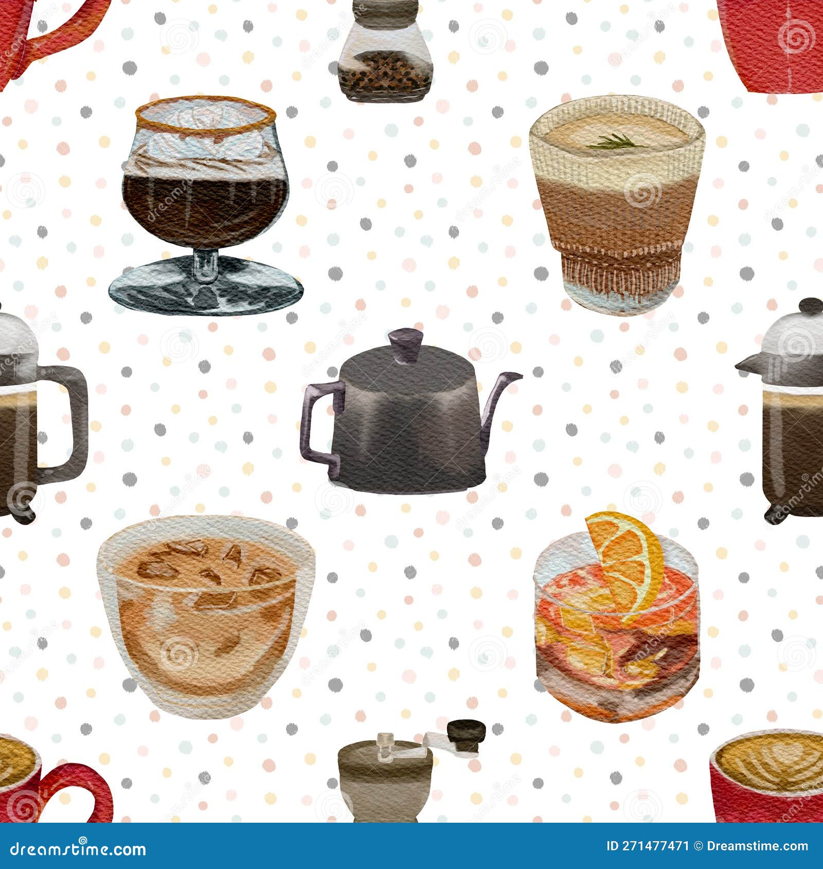 Seamless Repeating Pattern for Coffee Lovers Stock Illustration ...