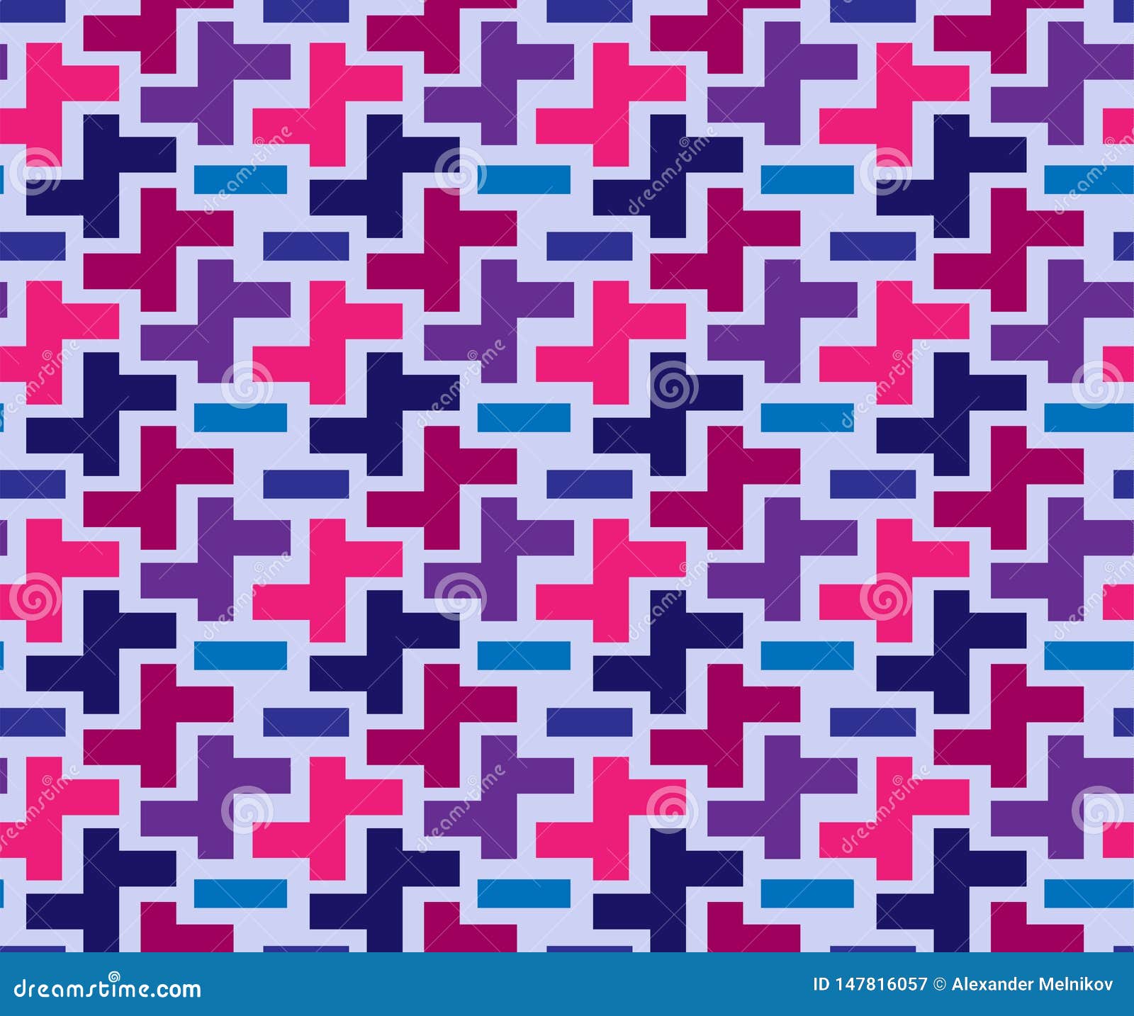 Seamless Repeating Pattern of Colored Abstract Crosses Stock Vector ...