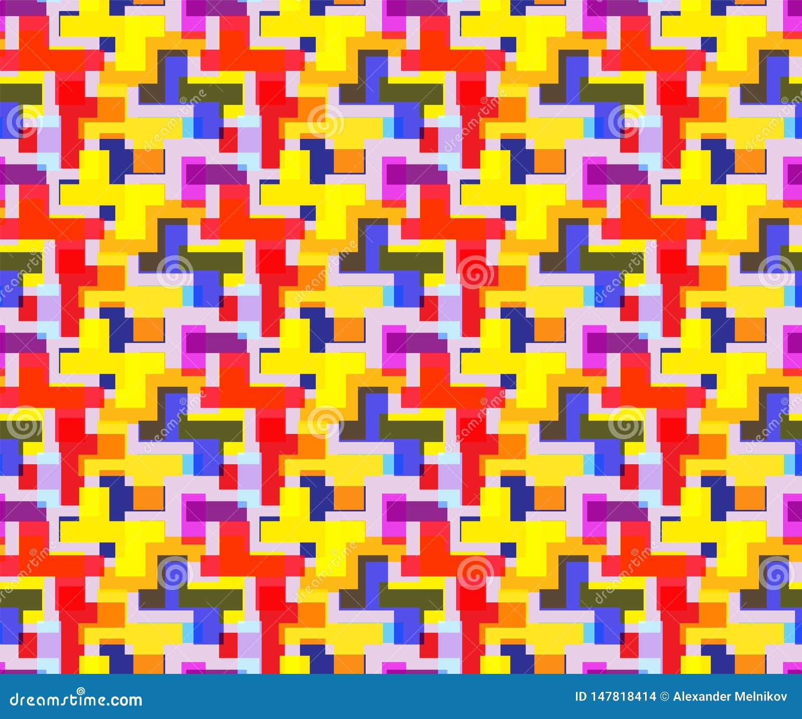 Seamless Repeating Pattern of Colored Abstract Crosses Stock Vector ...