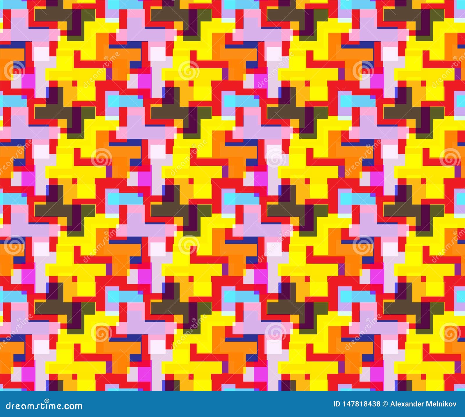 Seamless Repeating Pattern of Colored Abstract Crosses Stock Vector ...