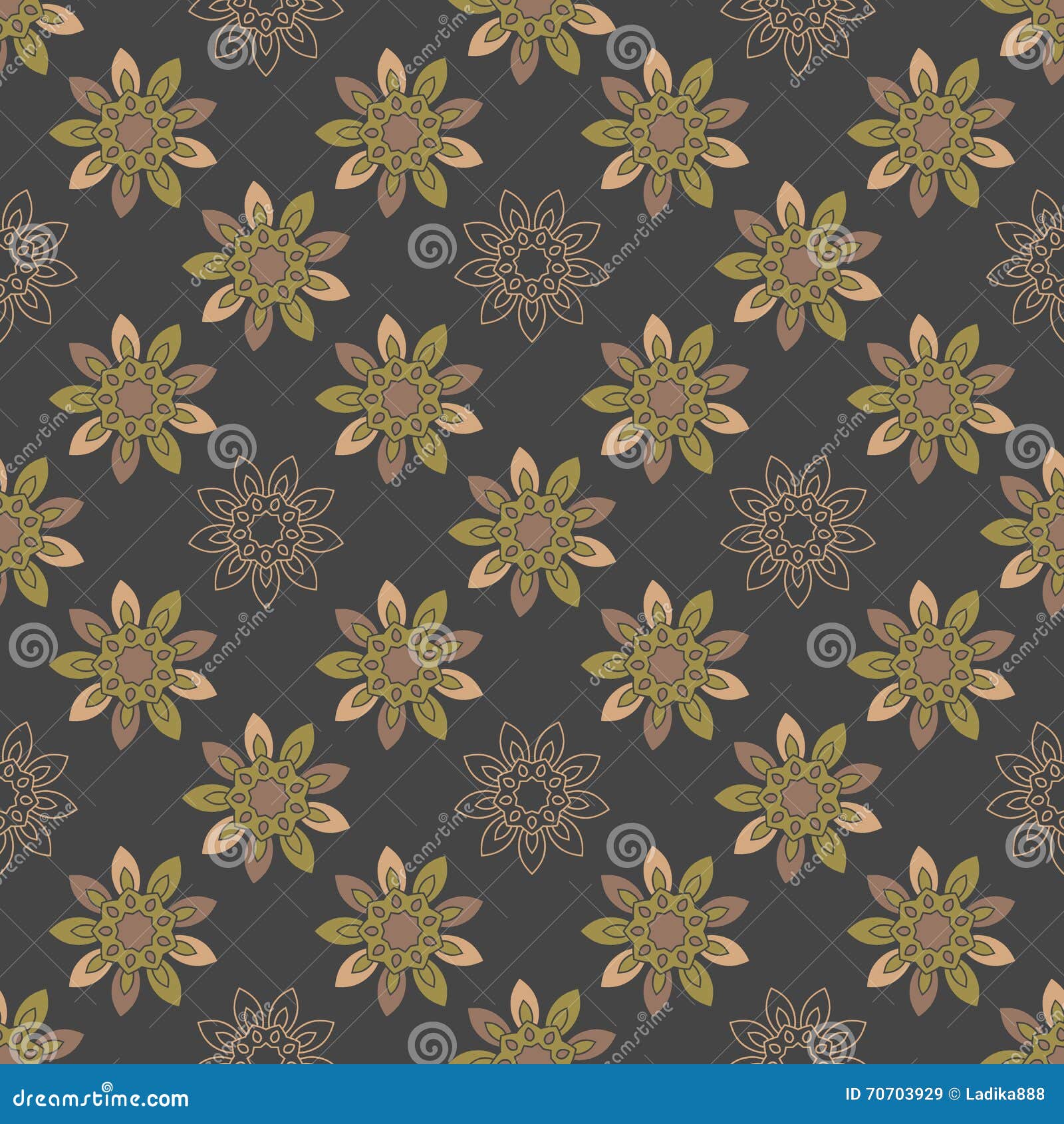 Seamless Repeating Pattern with Colored Abstract Flowers. Stock Vector ...