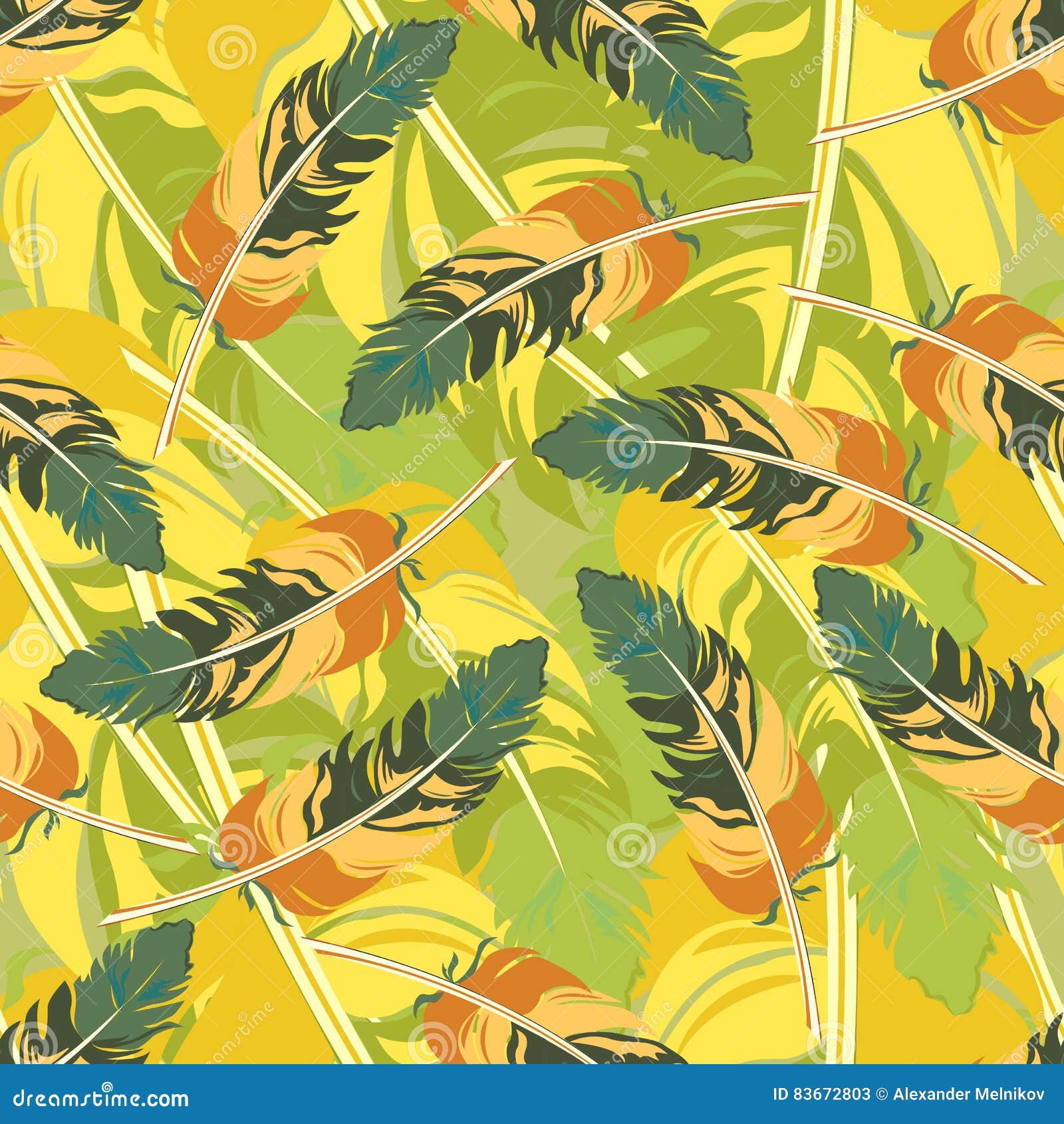 Seamless Repeating Pattern of Colored Feathers.Vector Stock ...