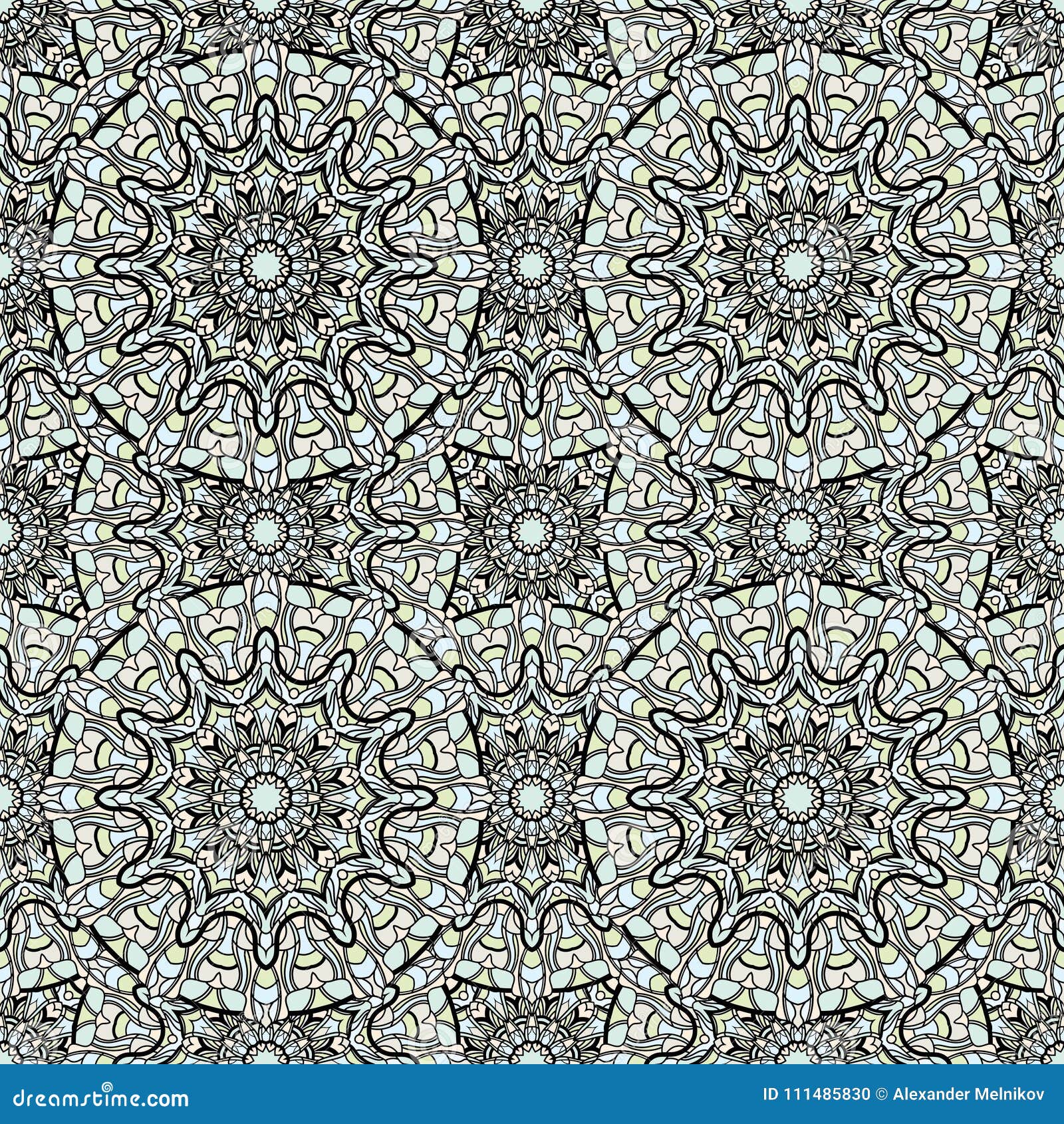 Seamless Repeating Pattern of Colored Mandala Stock Vector ...