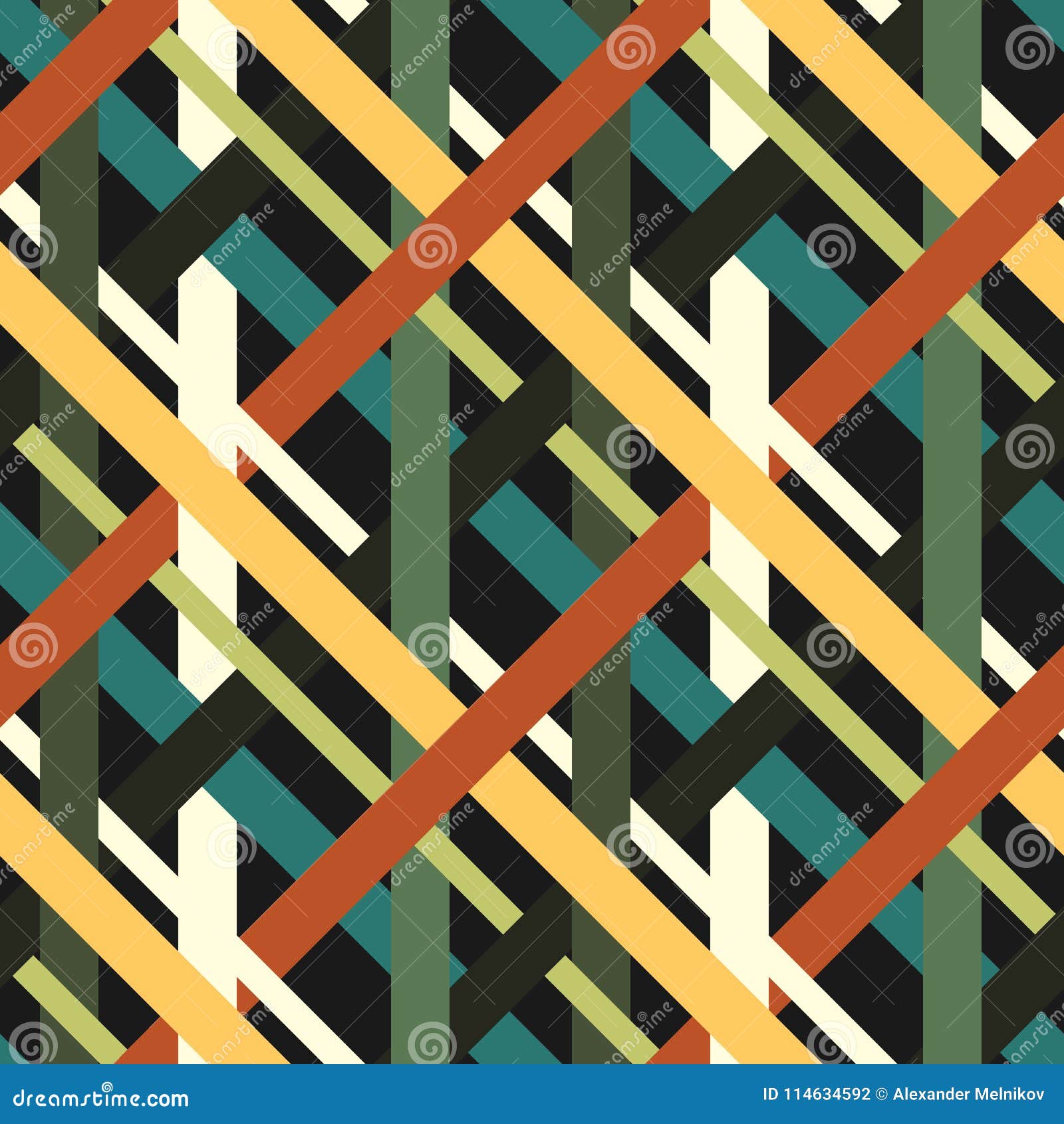 Seamless Repeating Pattern of Colored Thick Lines Stock Vector ...