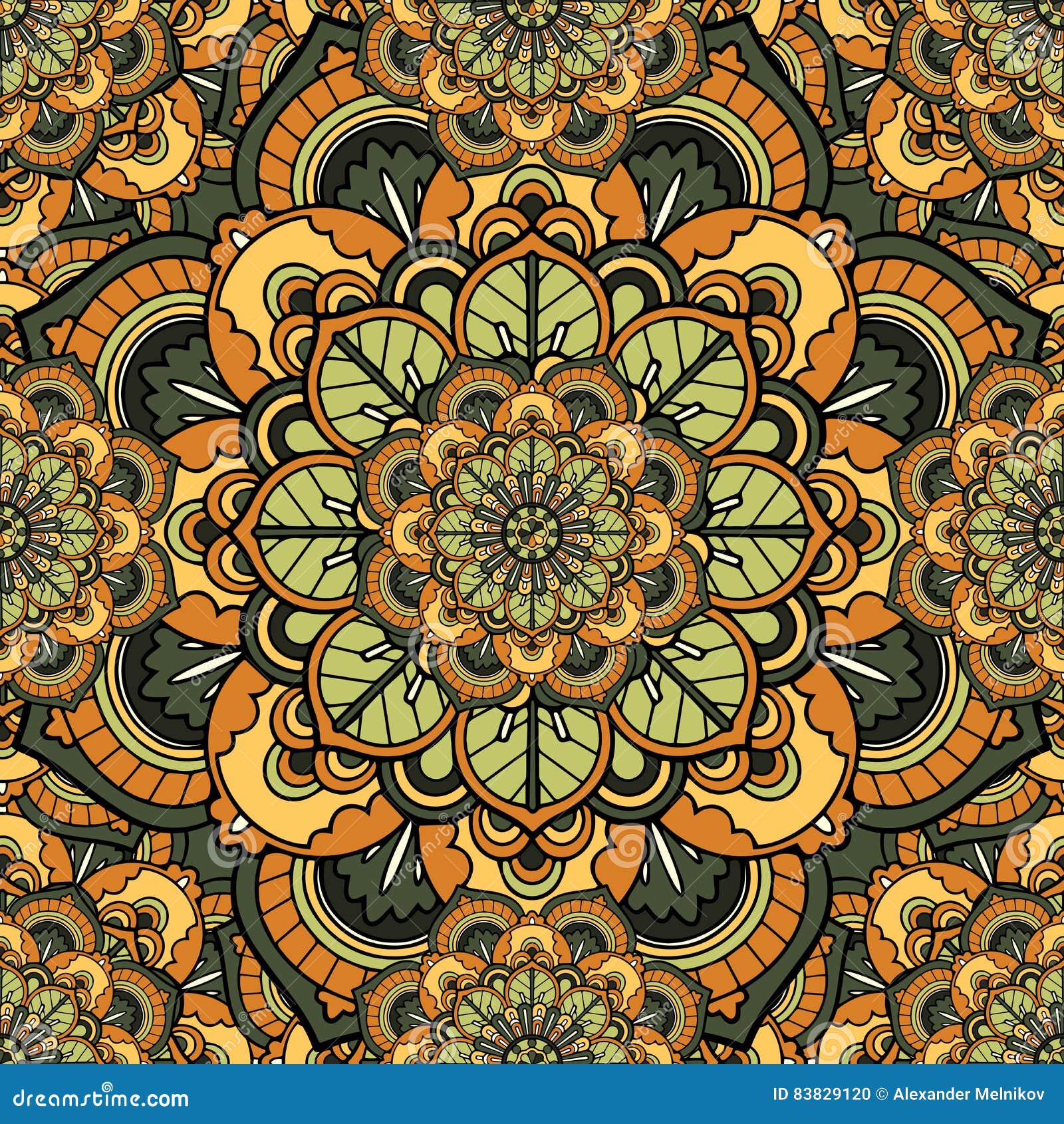 Seamless Repeating Pattern Consisting of Colored Mandal.Vector Stock ...