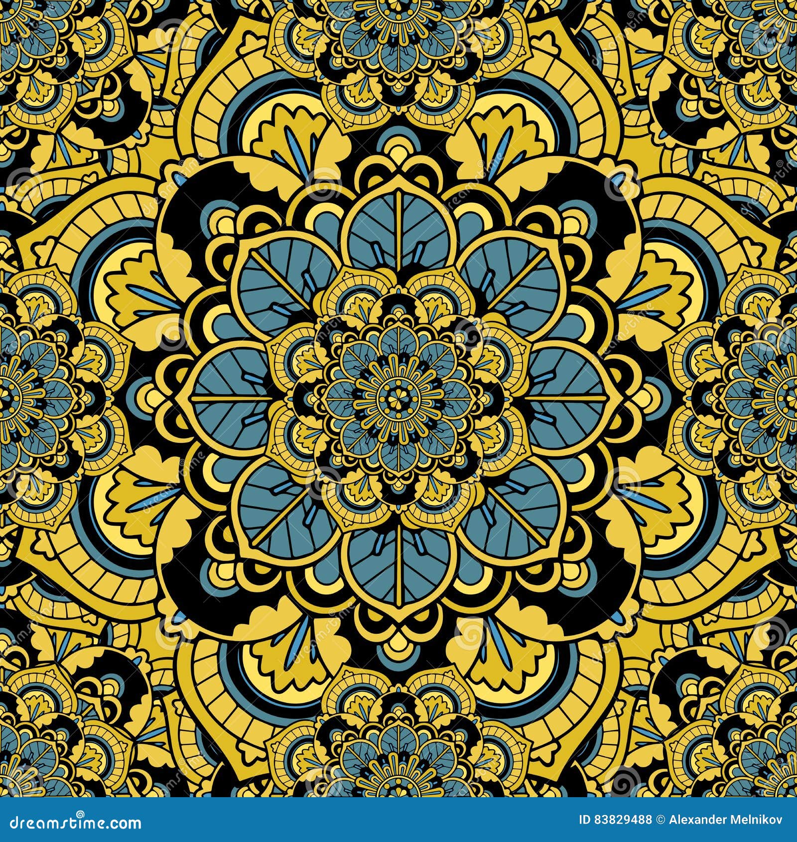 Seamless Repeating Pattern Consisting of Colored Mandal.Vector Stock ...