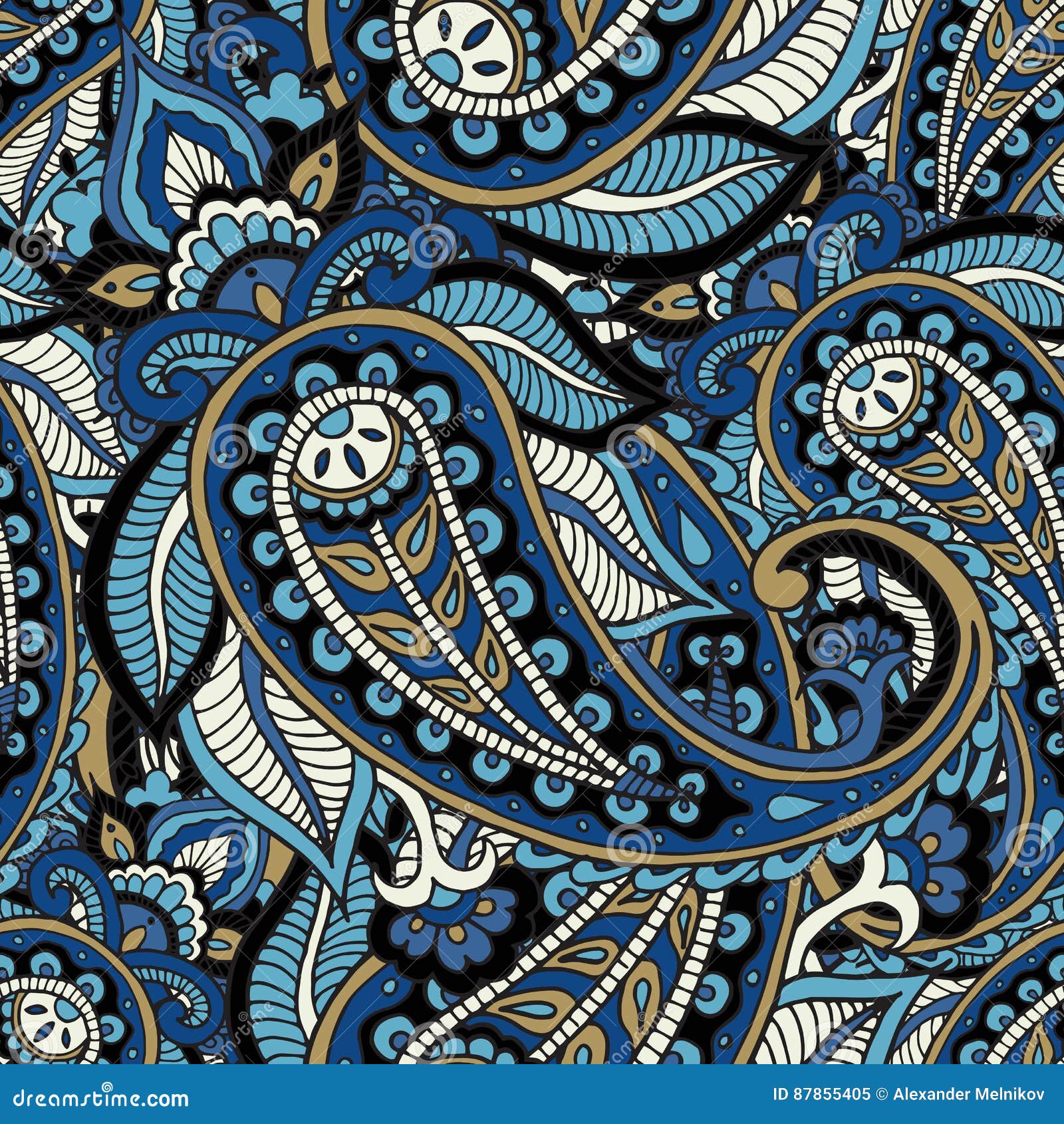 Seamless Repeating Pattern Consisting of Colored Patterns Buta Stock ...