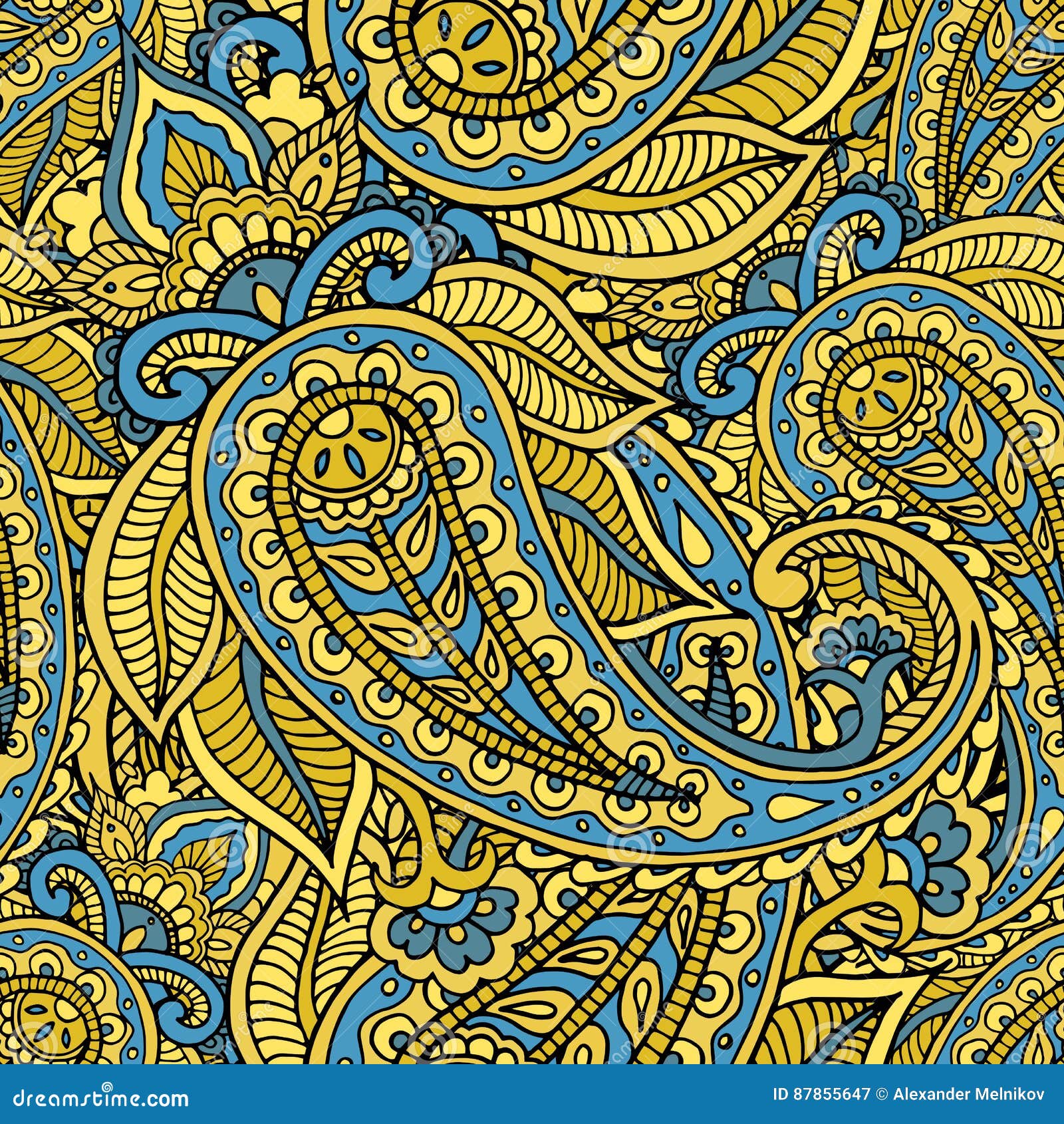 Seamless Repeating Pattern Consisting of Colored Patterns Buta Stock ...