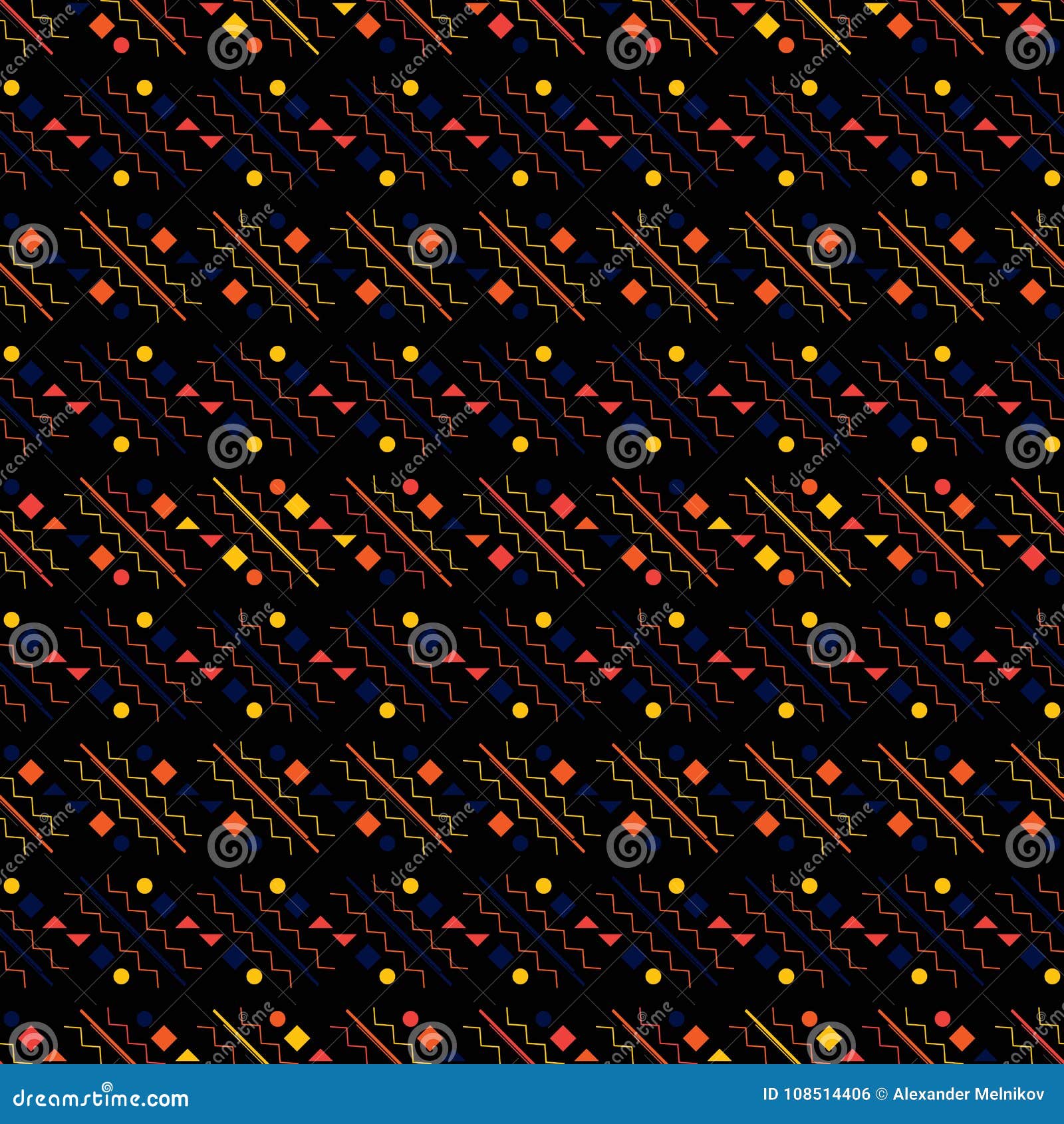 Seamless Repeating Pattern Consisting of Geometric Shapes Stock Vector ...