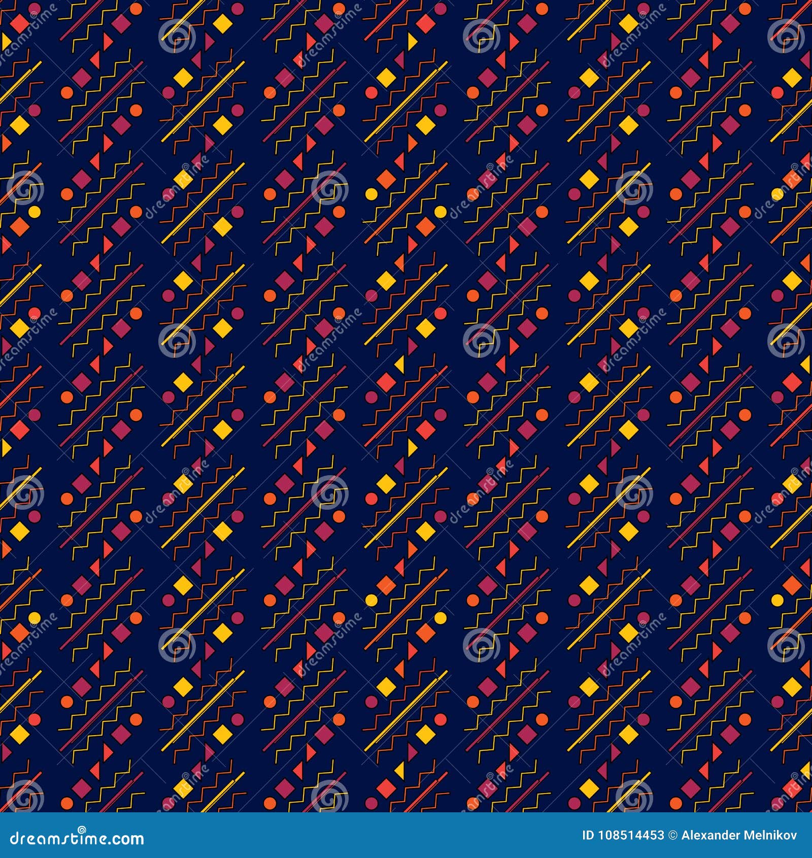 Seamless Repeating Pattern Consisting of Geometric Shapes Stock Vector ...