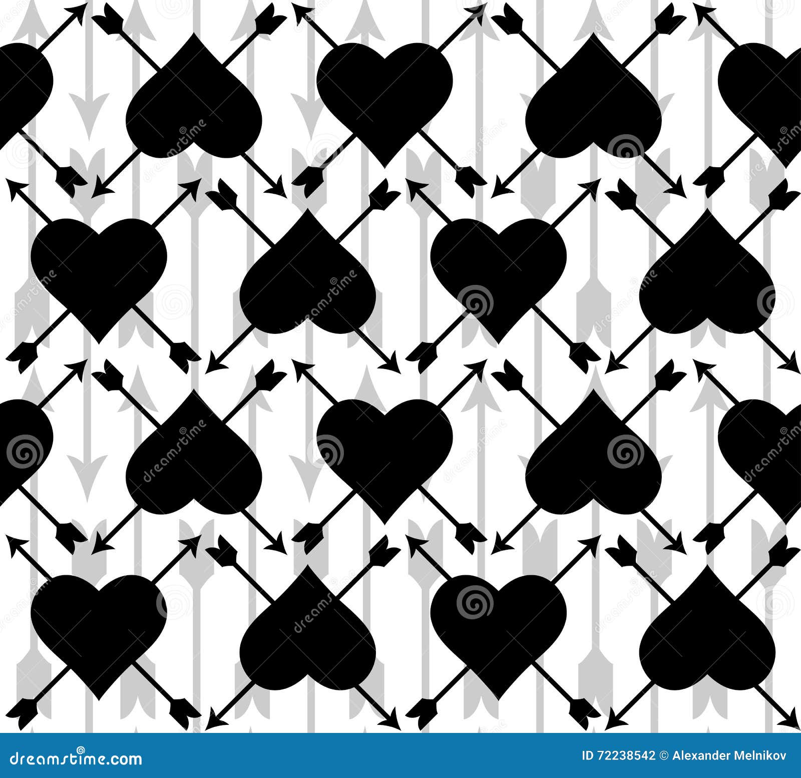 Seamless Repeating Pattern Consisting of Hearts and Arrows.Vector Stock ...