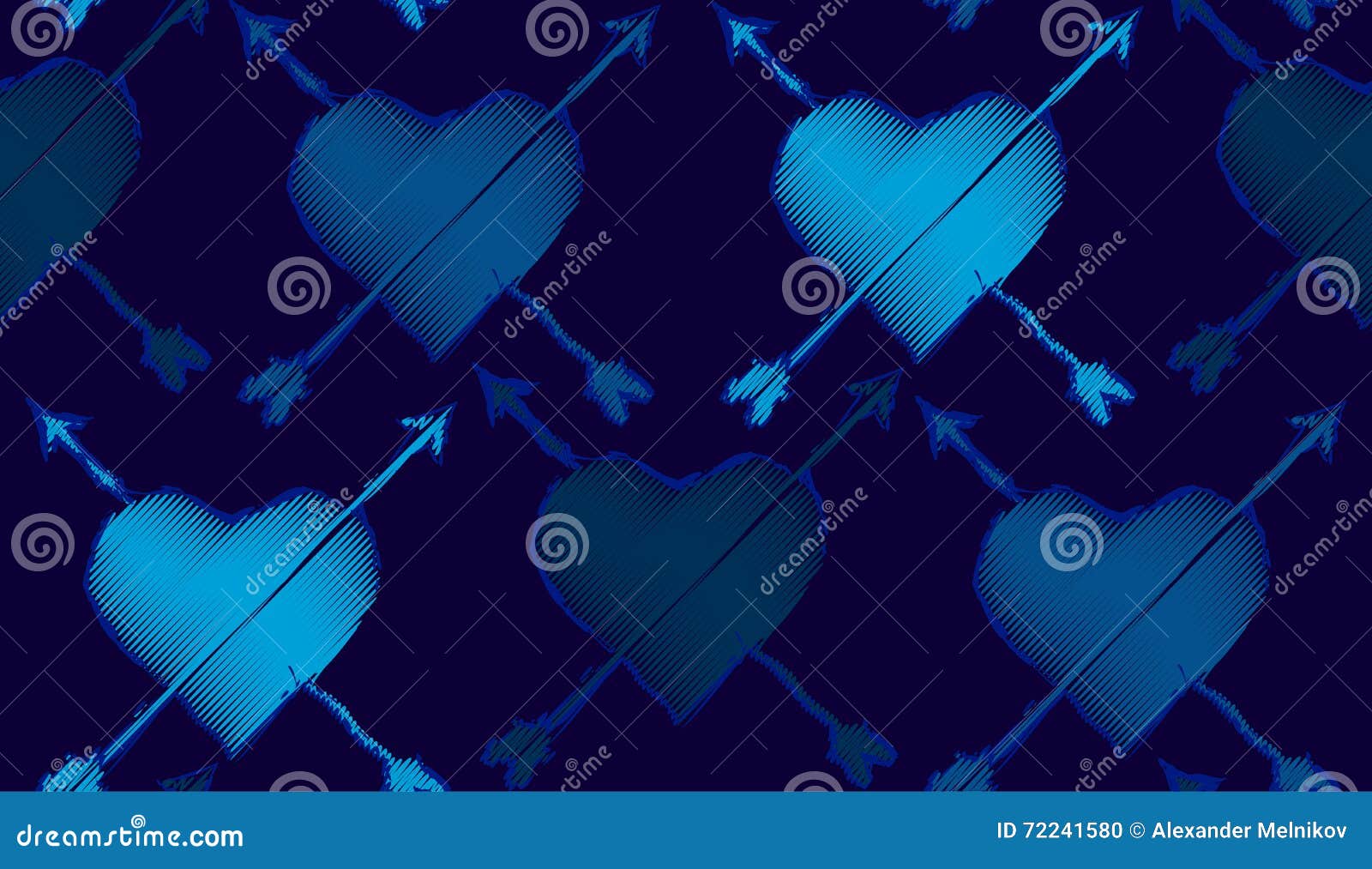Seamless Repeating Pattern Consisting of Hearts and Arrows. Stock ...