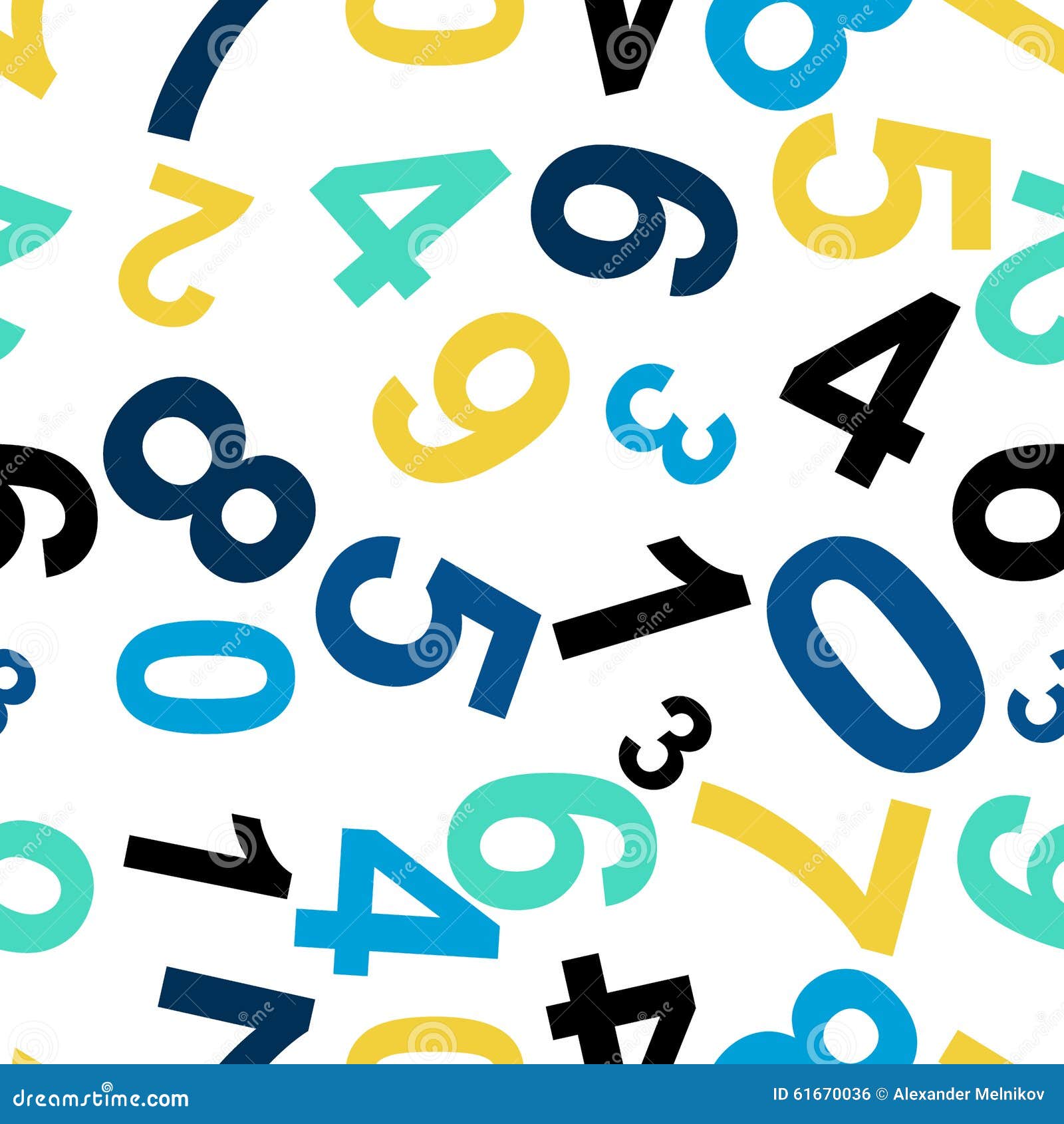 Seamless Repeating Pattern Consisting of the Numbers.Vector Stock ...
