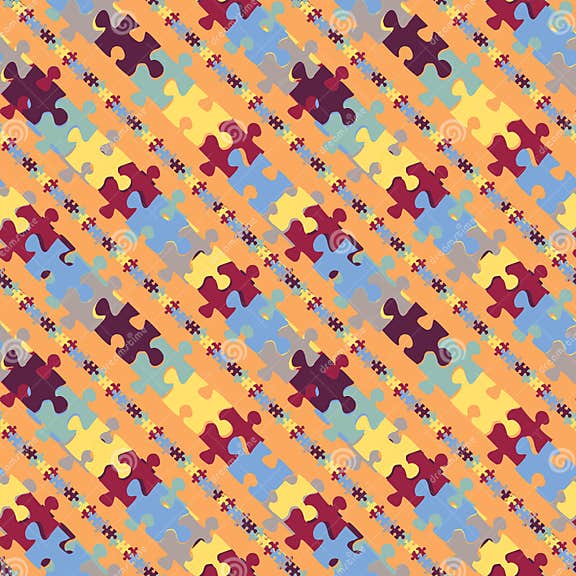 Seamless Repeating Pattern Consisting of Puzzles Stock Vector ...