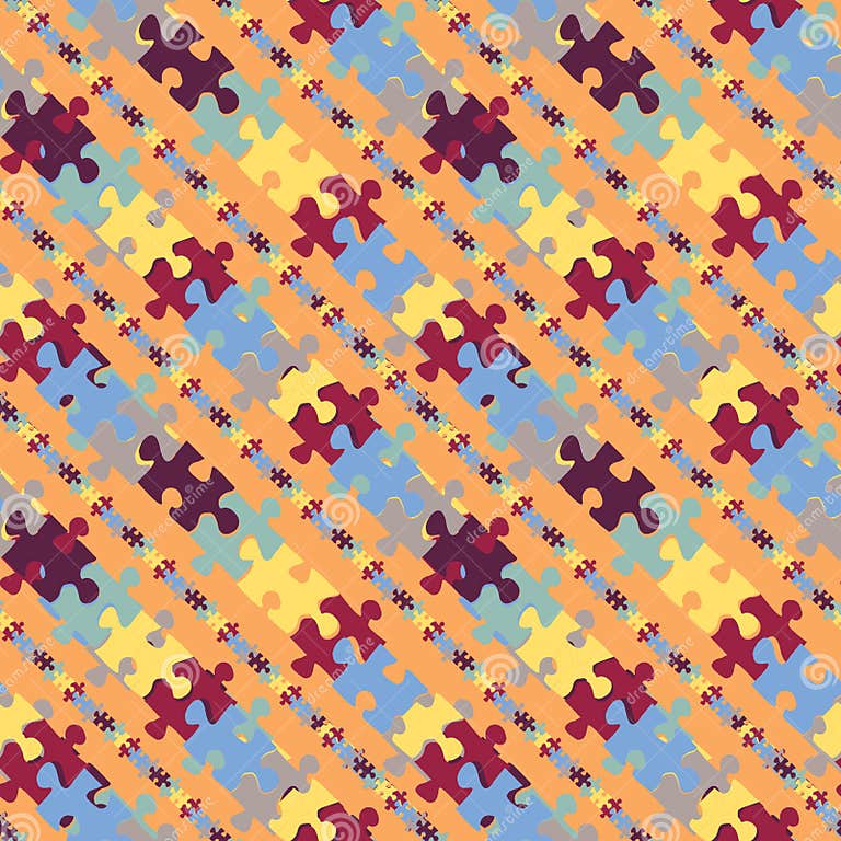 Seamless Repeating Pattern Consisting of Puzzles Stock Vector ...