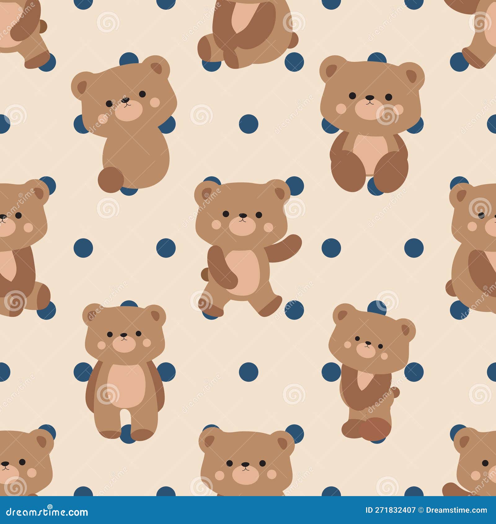 Seamless Repeating Pattern with Cute Bears Stock Illustration ...