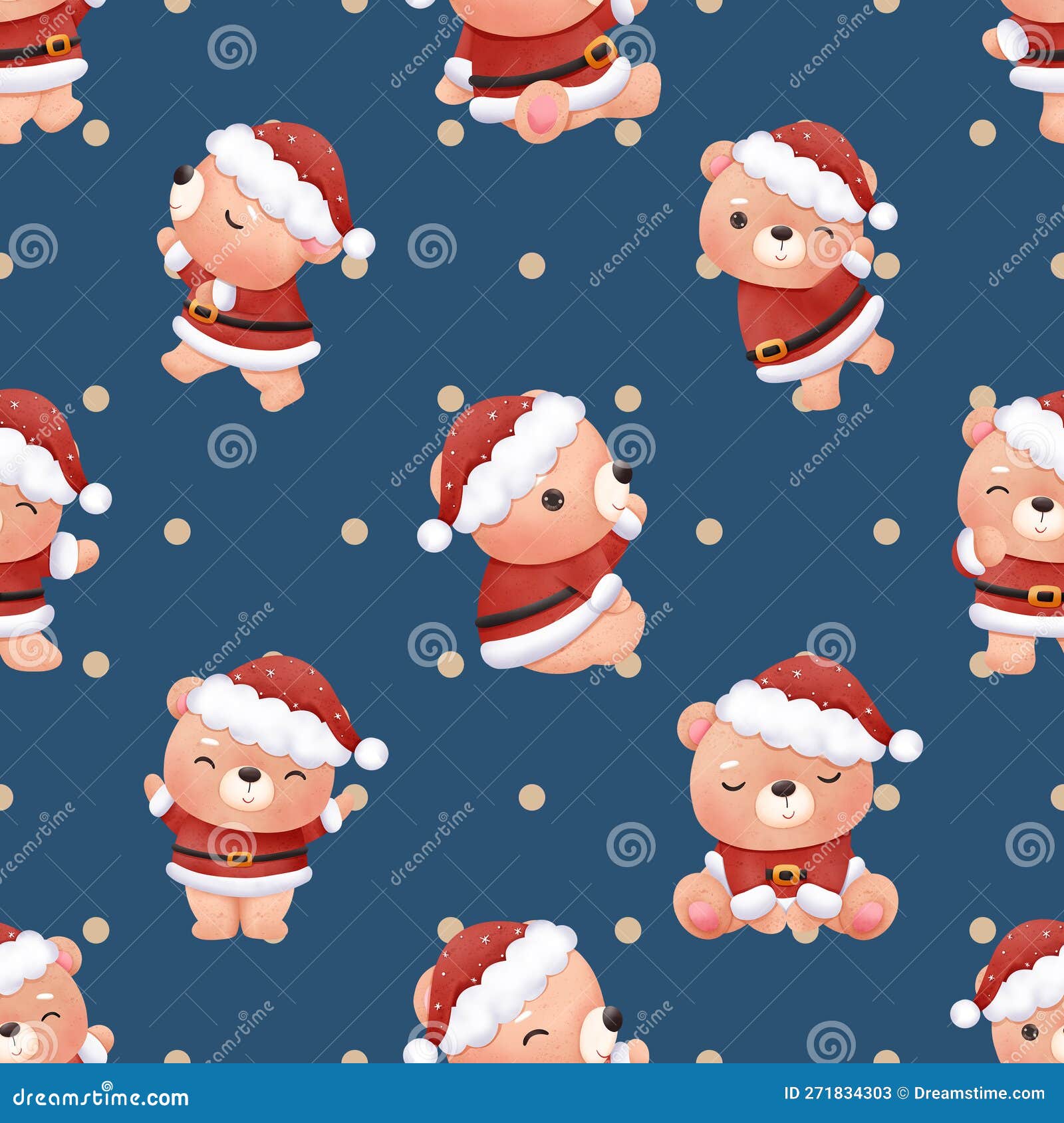 Seamless Repeating Pattern with Cute Bears Stock Illustration ...