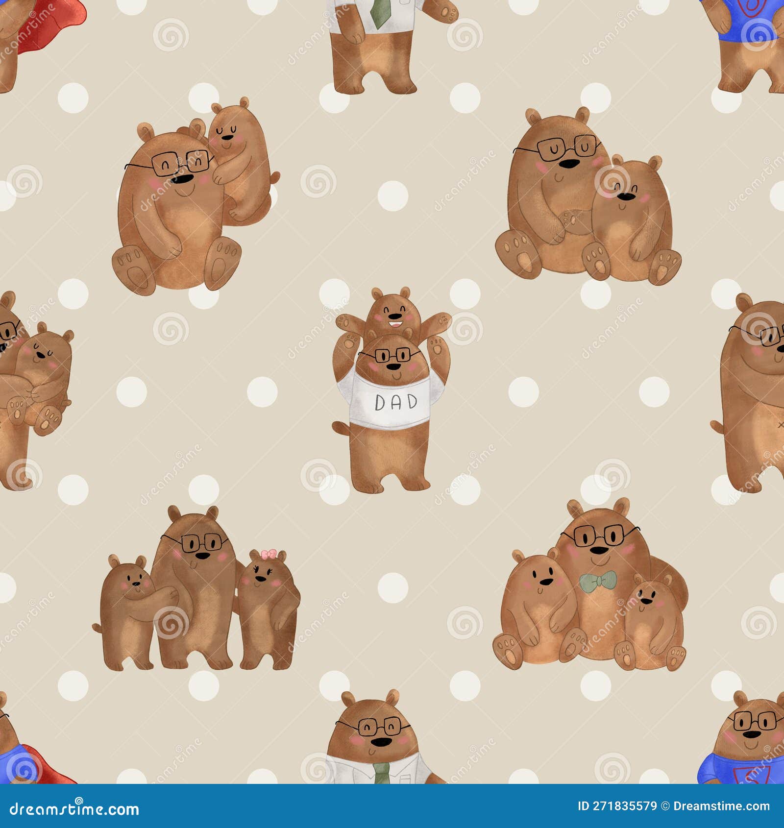 Seamless Repeating Pattern with Cute Bears Stock Illustration ...