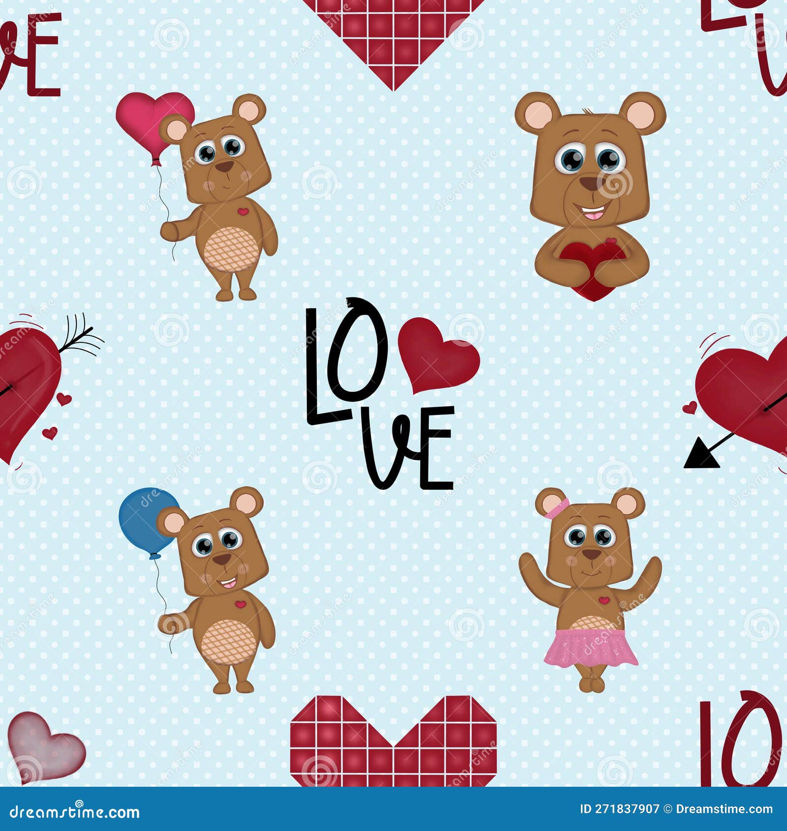 Seamless Repeating Pattern with Cute Bears Stock Illustration ...