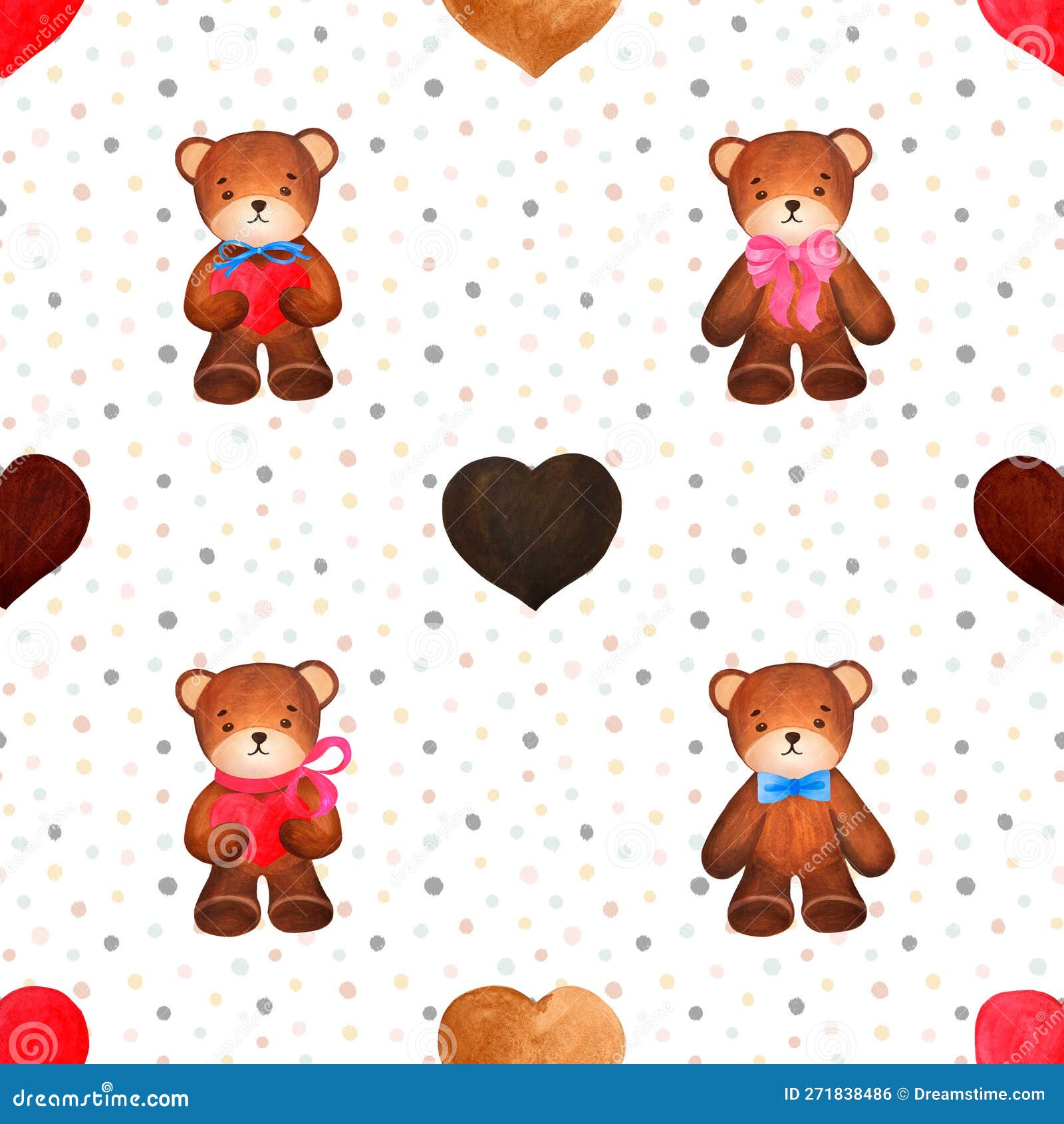Seamless Repeating Pattern with Cute Bears Stock Illustration ...