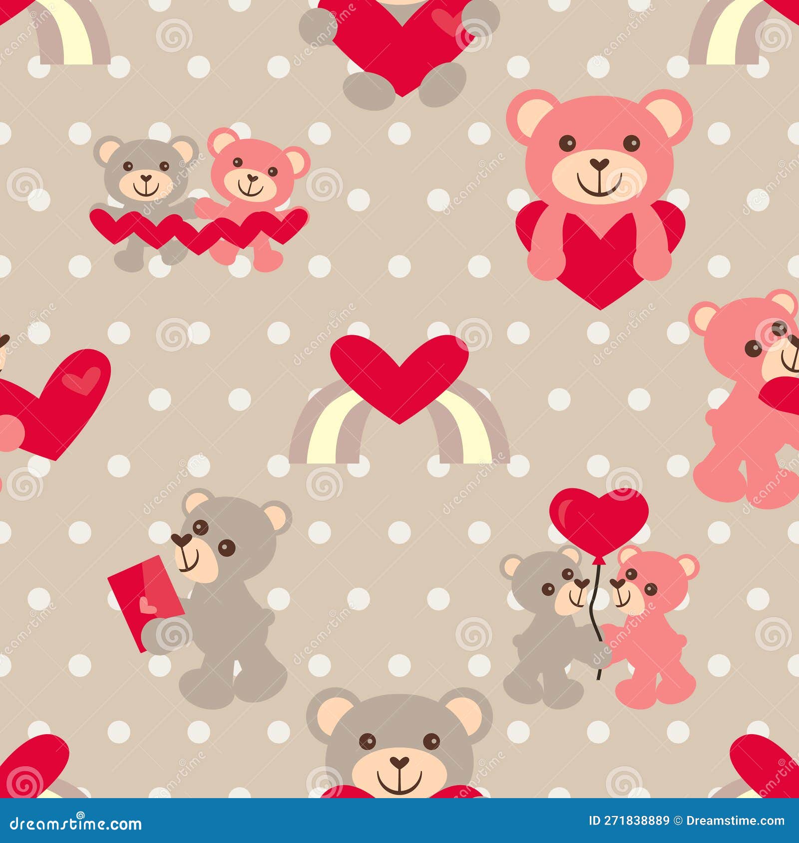 Seamless Repeating Pattern with Cute Bears Stock Illustration ...