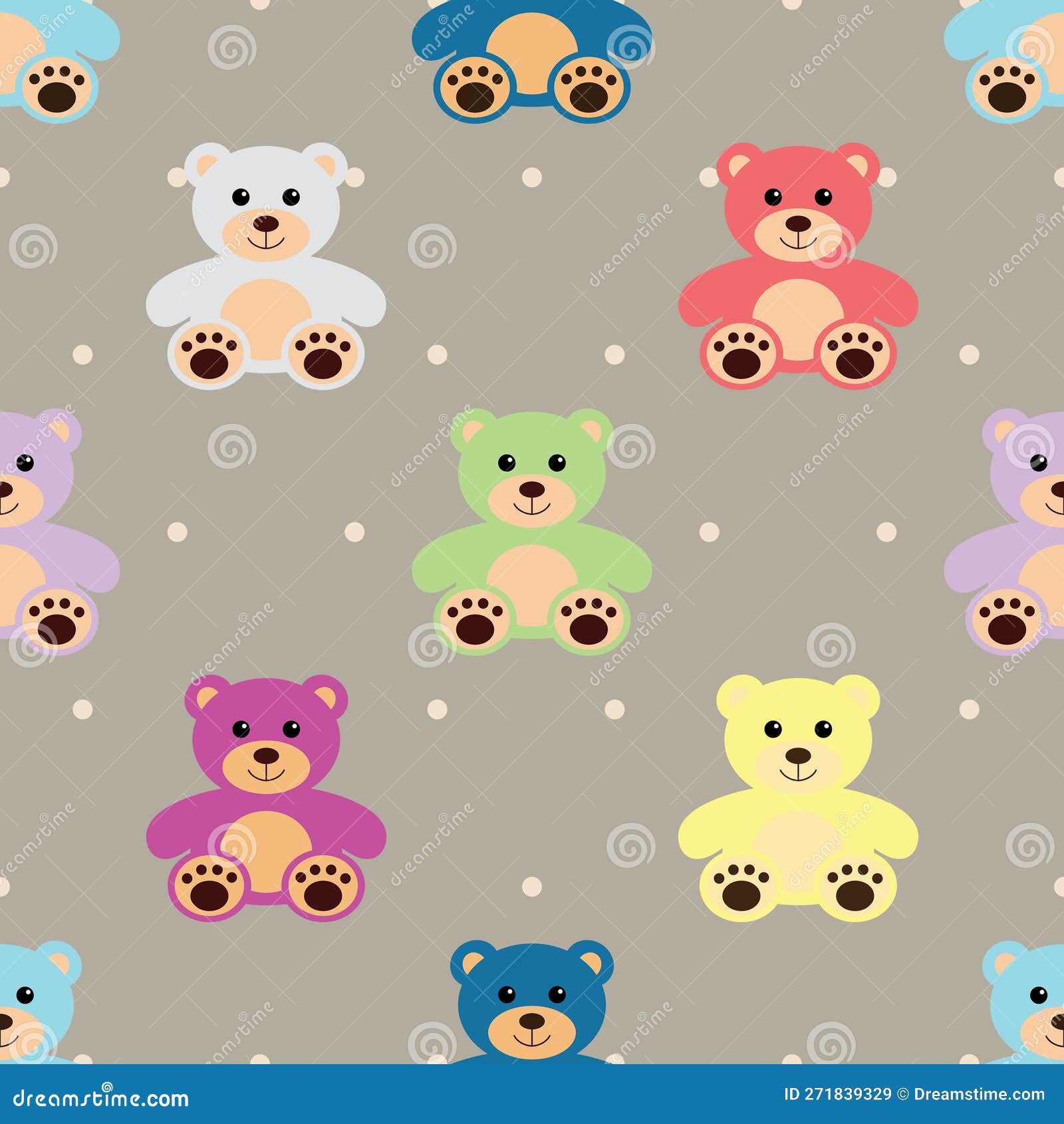 Seamless Repeating Pattern with Cute Bears Stock Illustration ...