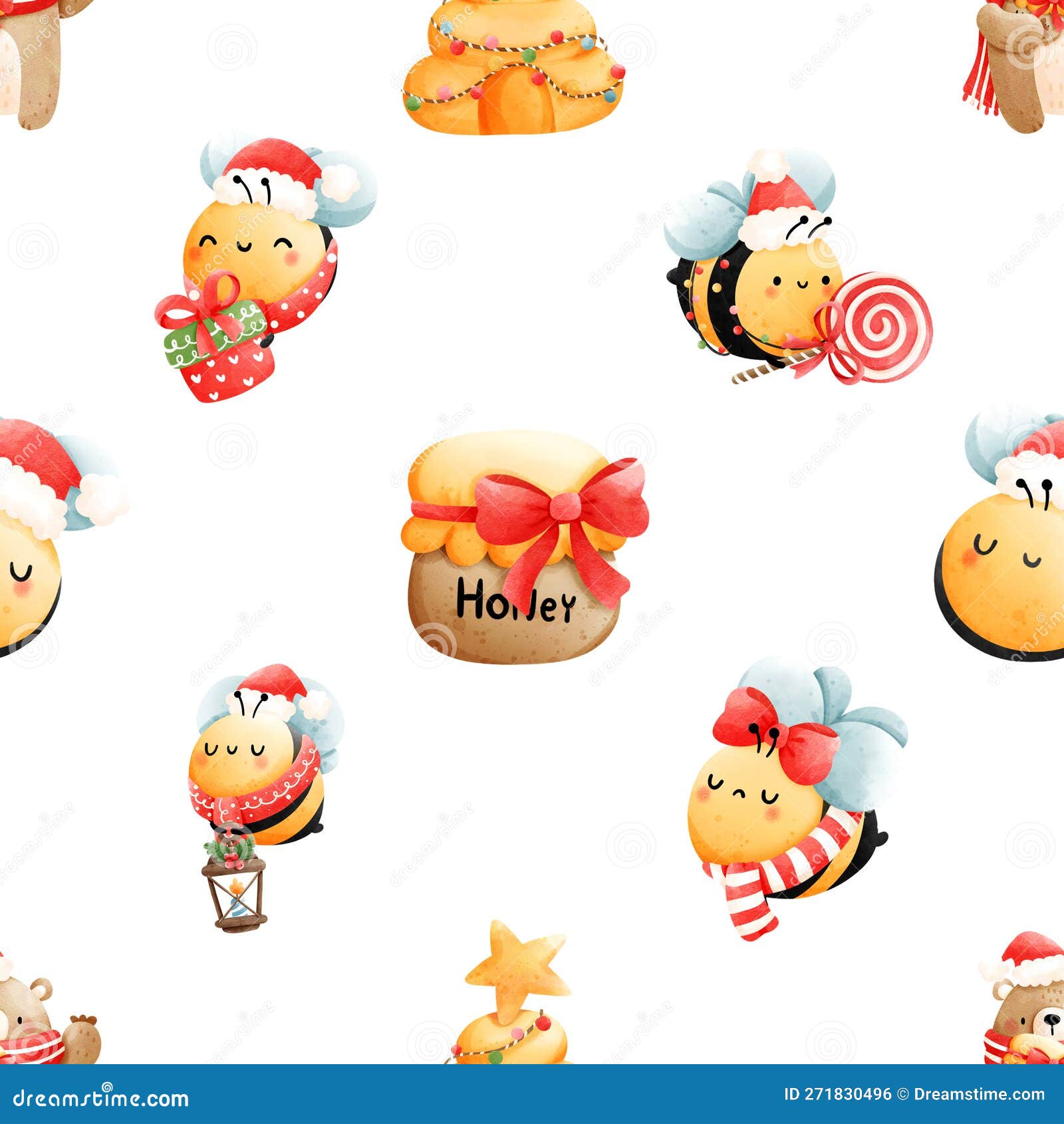 Seamless Repeating Pattern with Cute Bears Stock Illustration ...