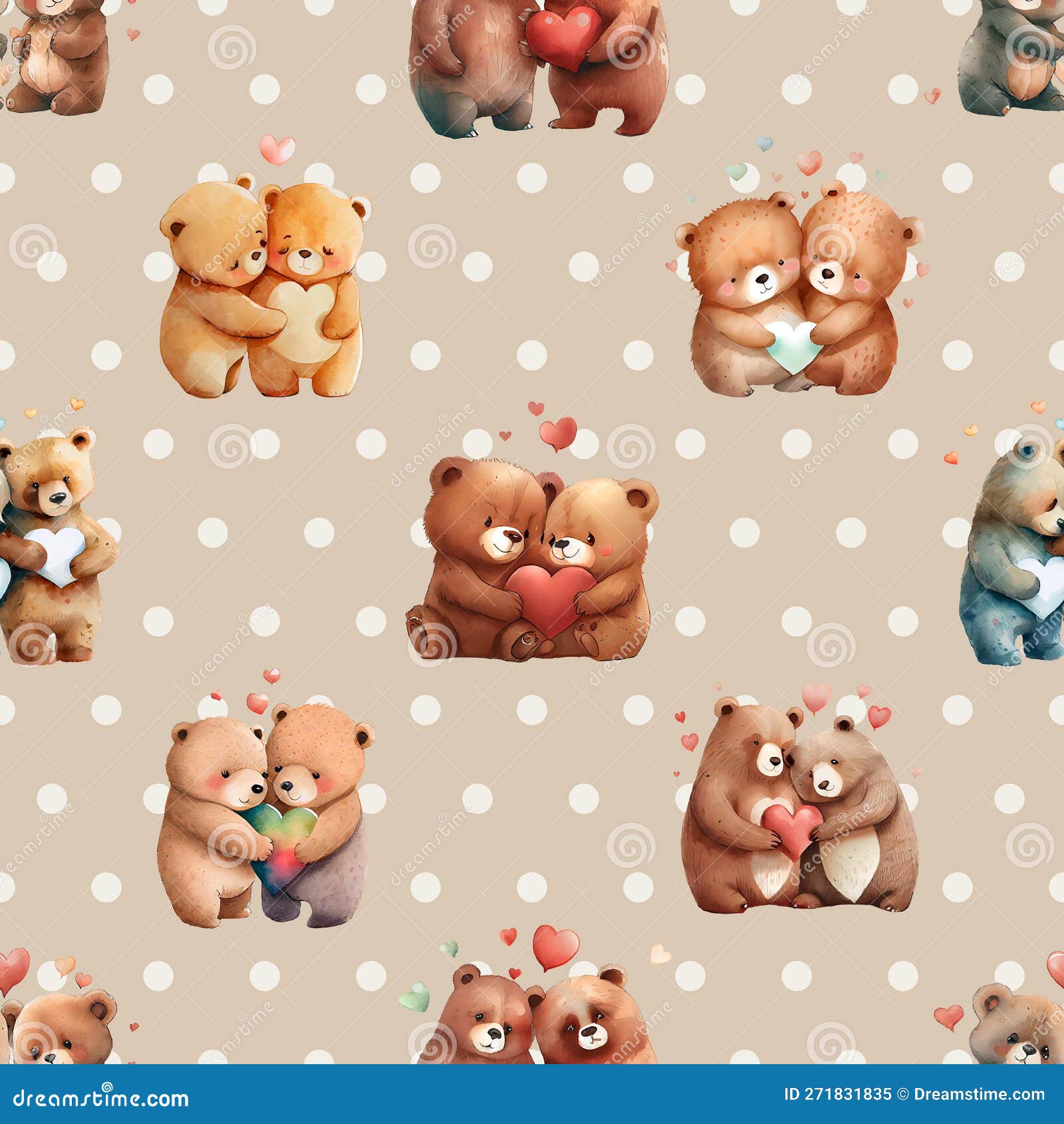 Seamless Repeating Pattern with Cute Bears Stock Illustration ...