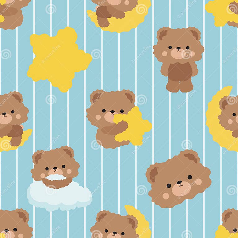 Seamless Repeating Pattern with Cute Bears Stock Illustration ...