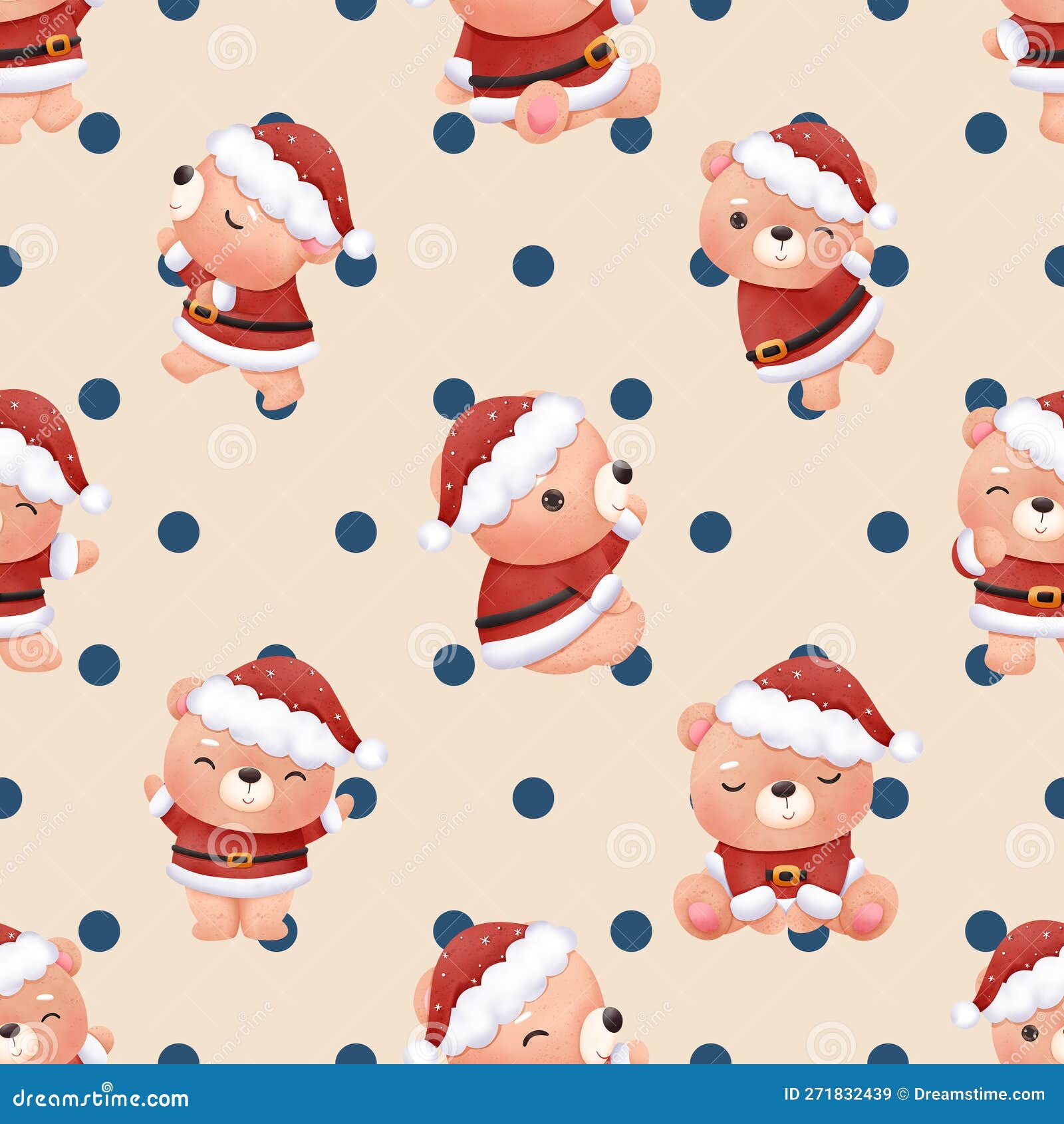 Seamless Repeating Pattern with Cute Bears Stock Illustration ...