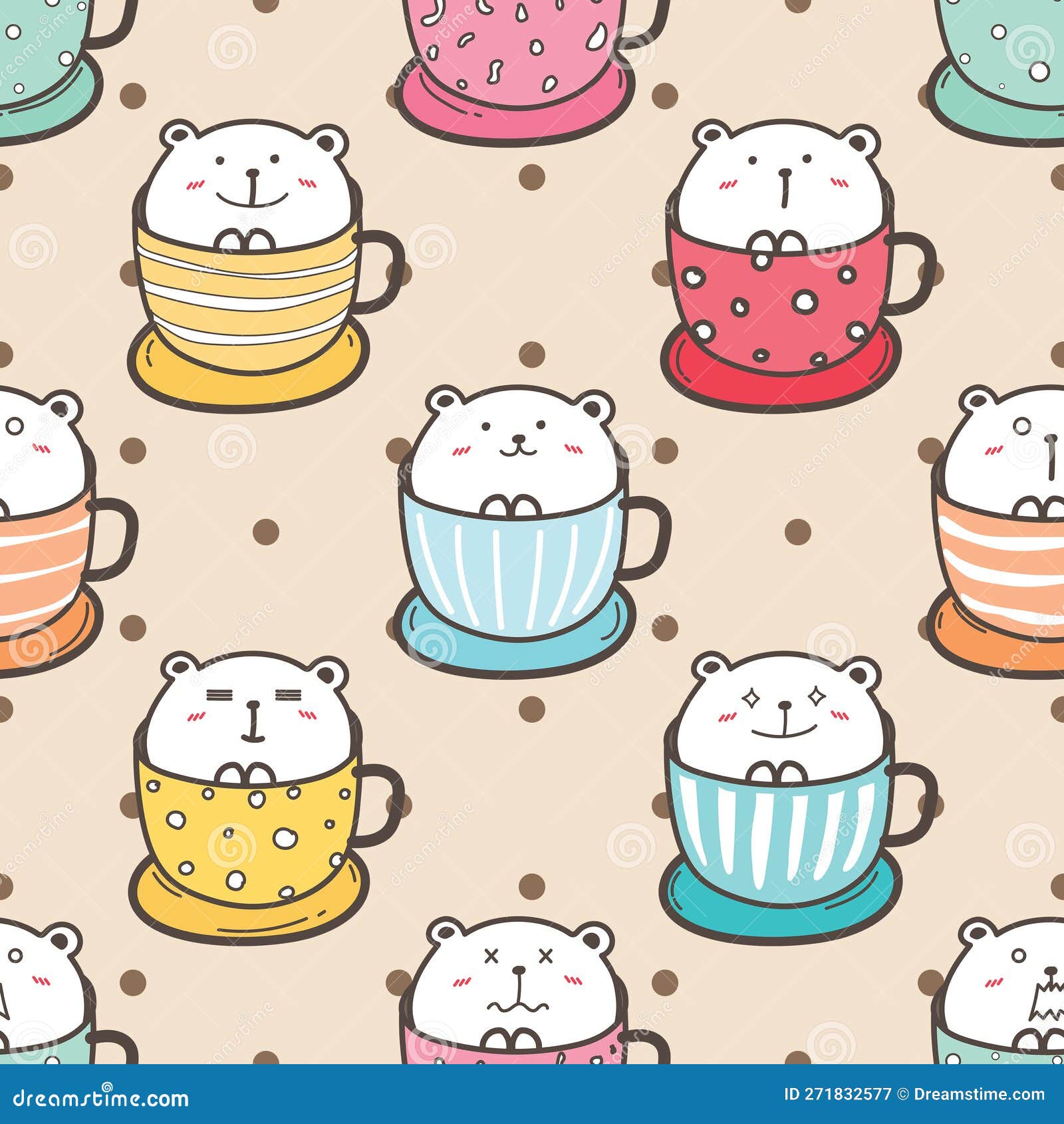 Seamless Repeating Pattern with Cute Bears Stock Illustration ...