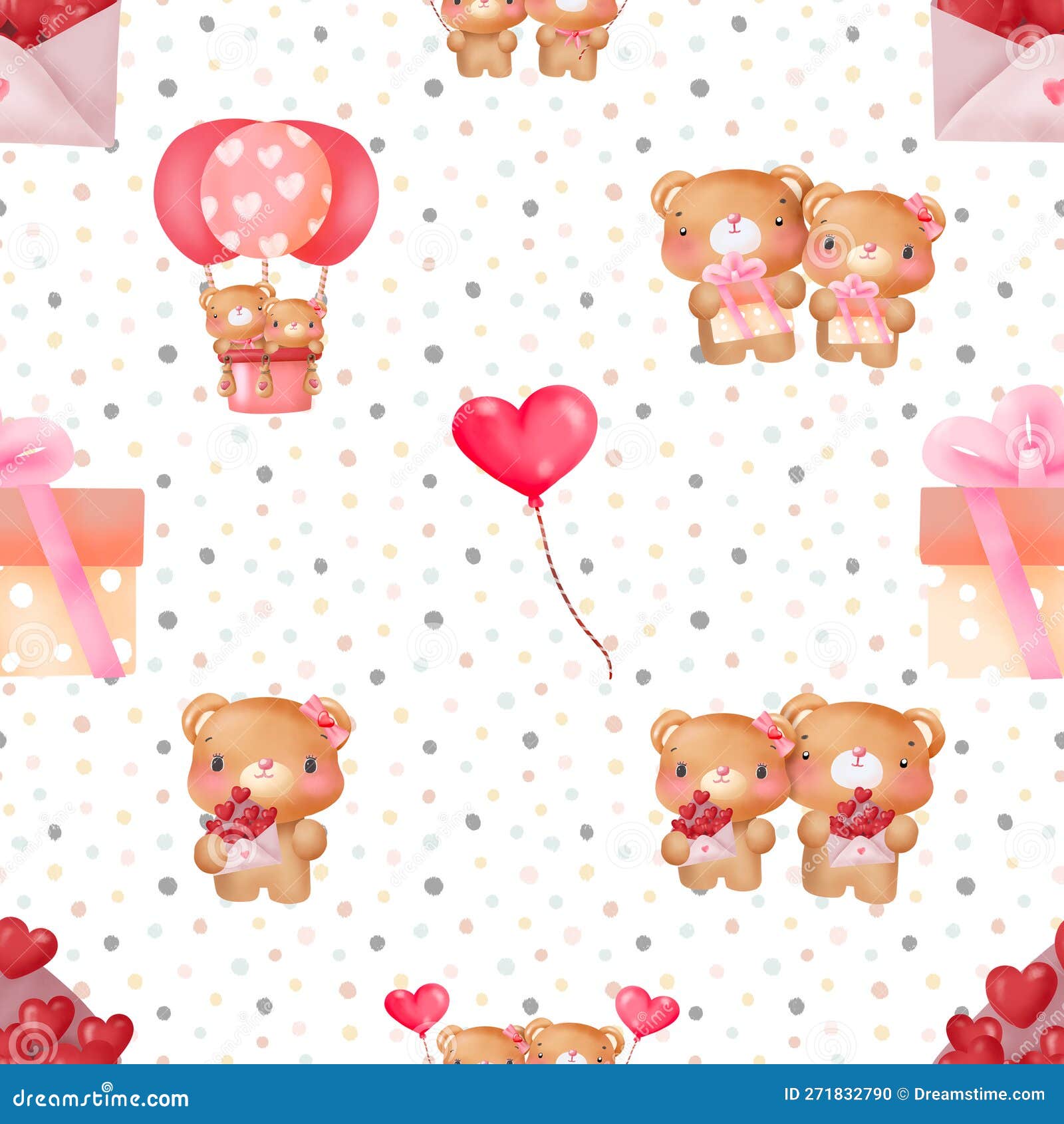 Seamless Repeating Pattern with Cute Bears Stock Illustration ...