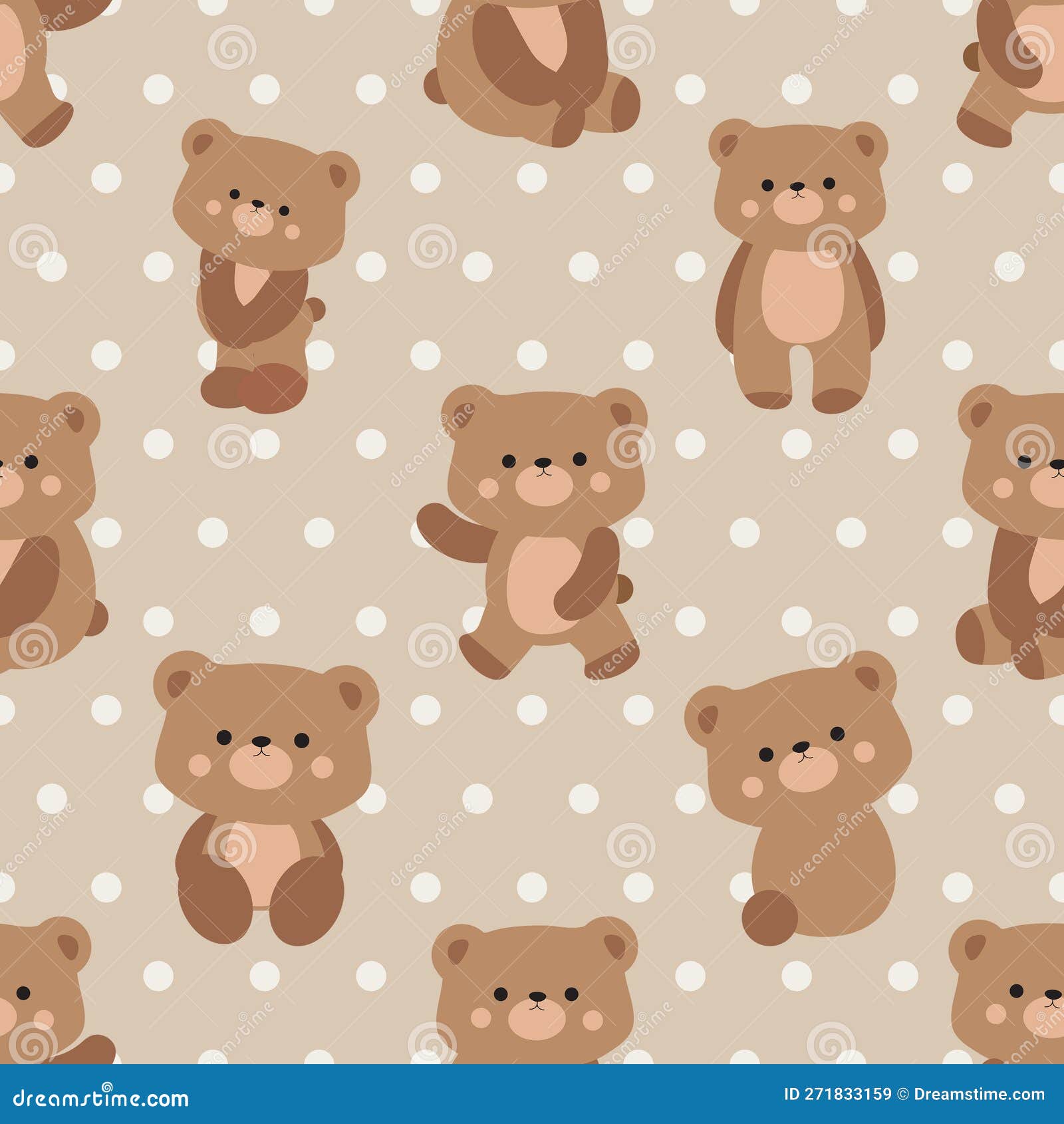Seamless Repeating Pattern with Cute Bears Stock Illustration ...