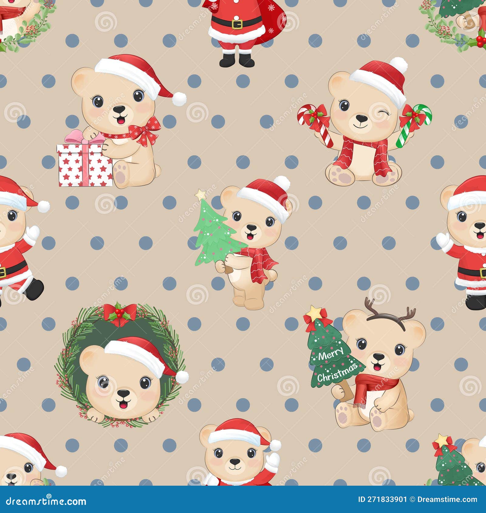 Seamless Repeating Pattern with Cute Bears Stock Illustration ...