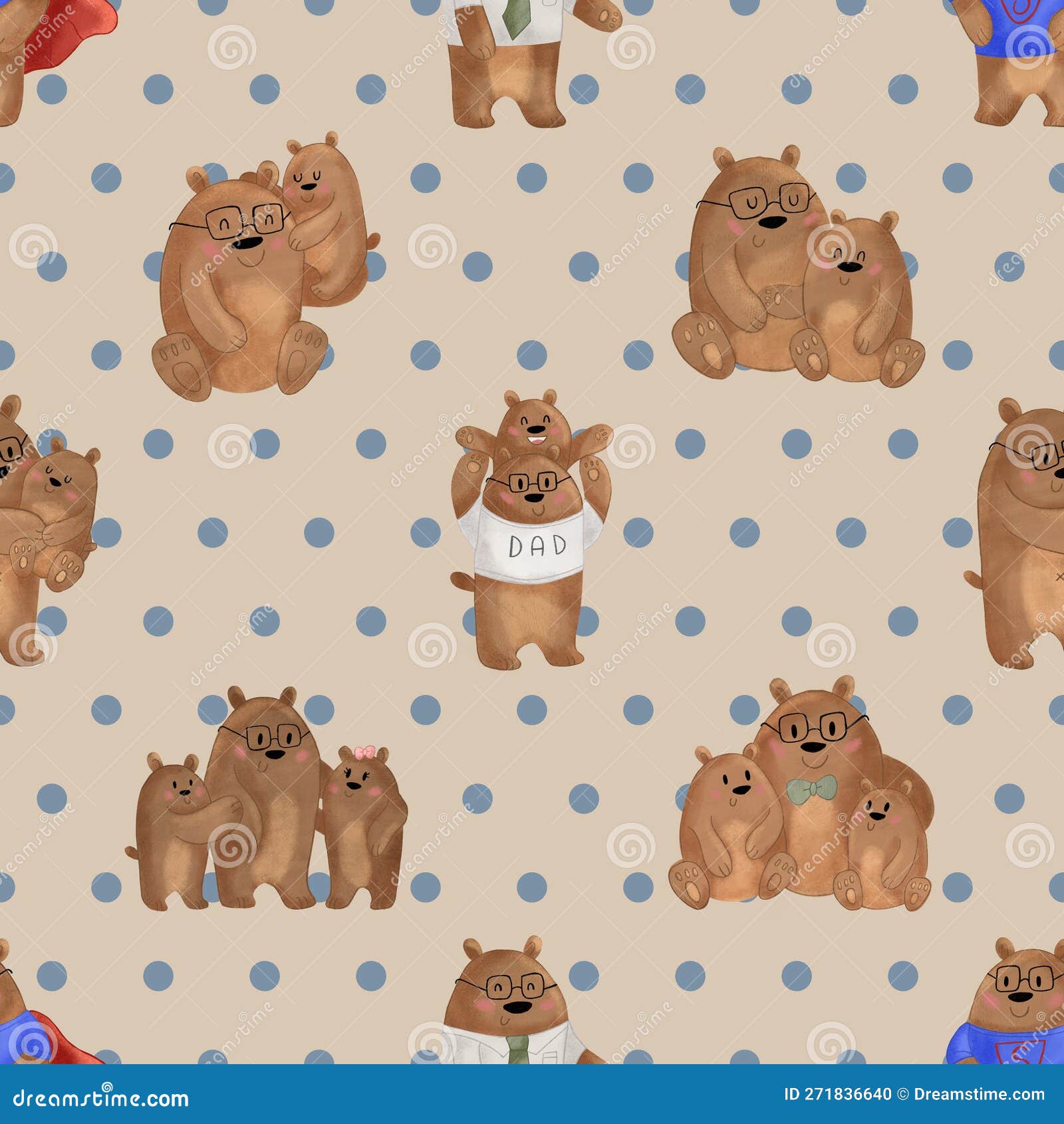 Seamless Repeating Pattern with Cute Bears Stock Illustration ...