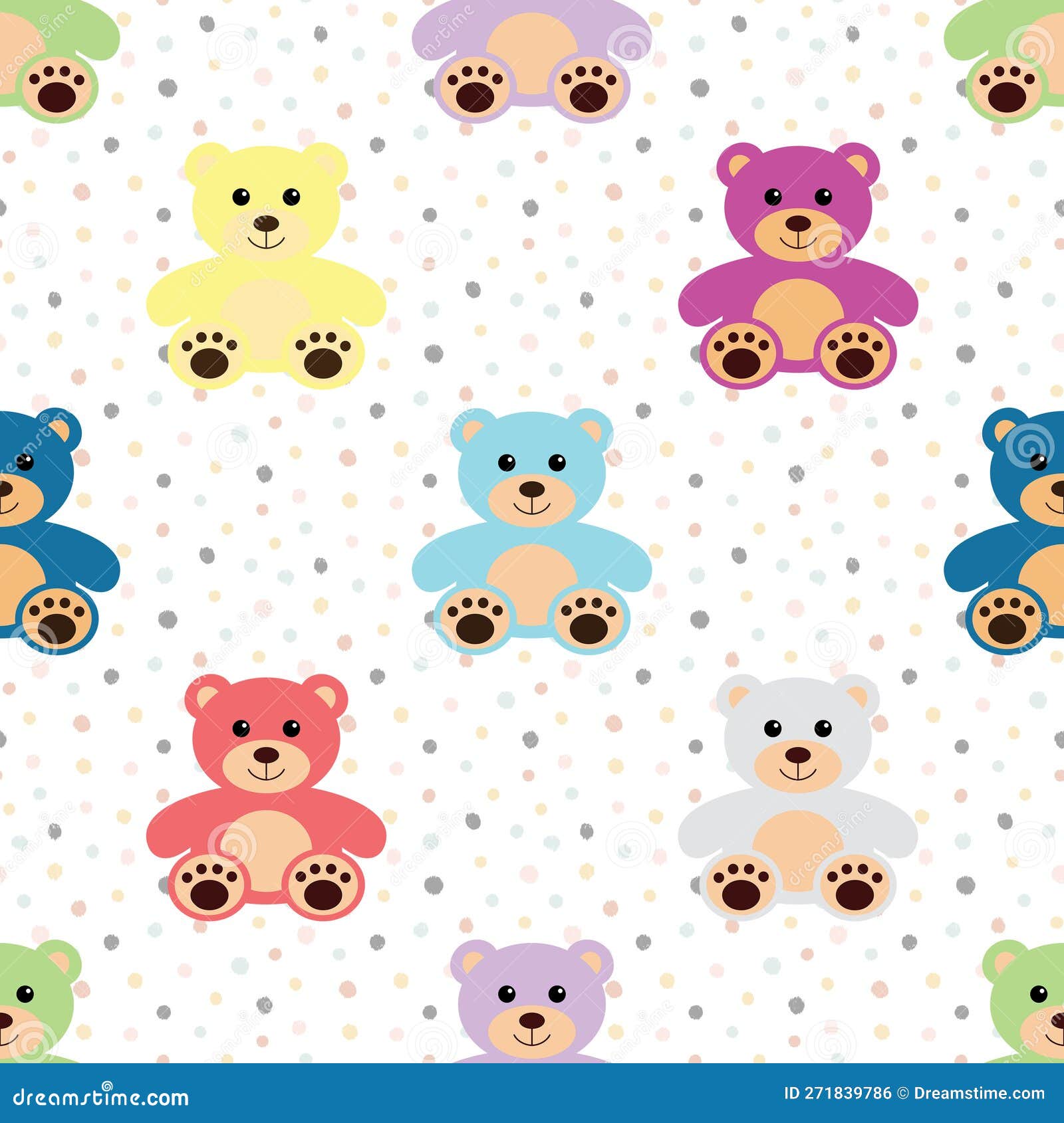 Seamless Repeating Pattern with Cute Bears Stock Illustration ...
