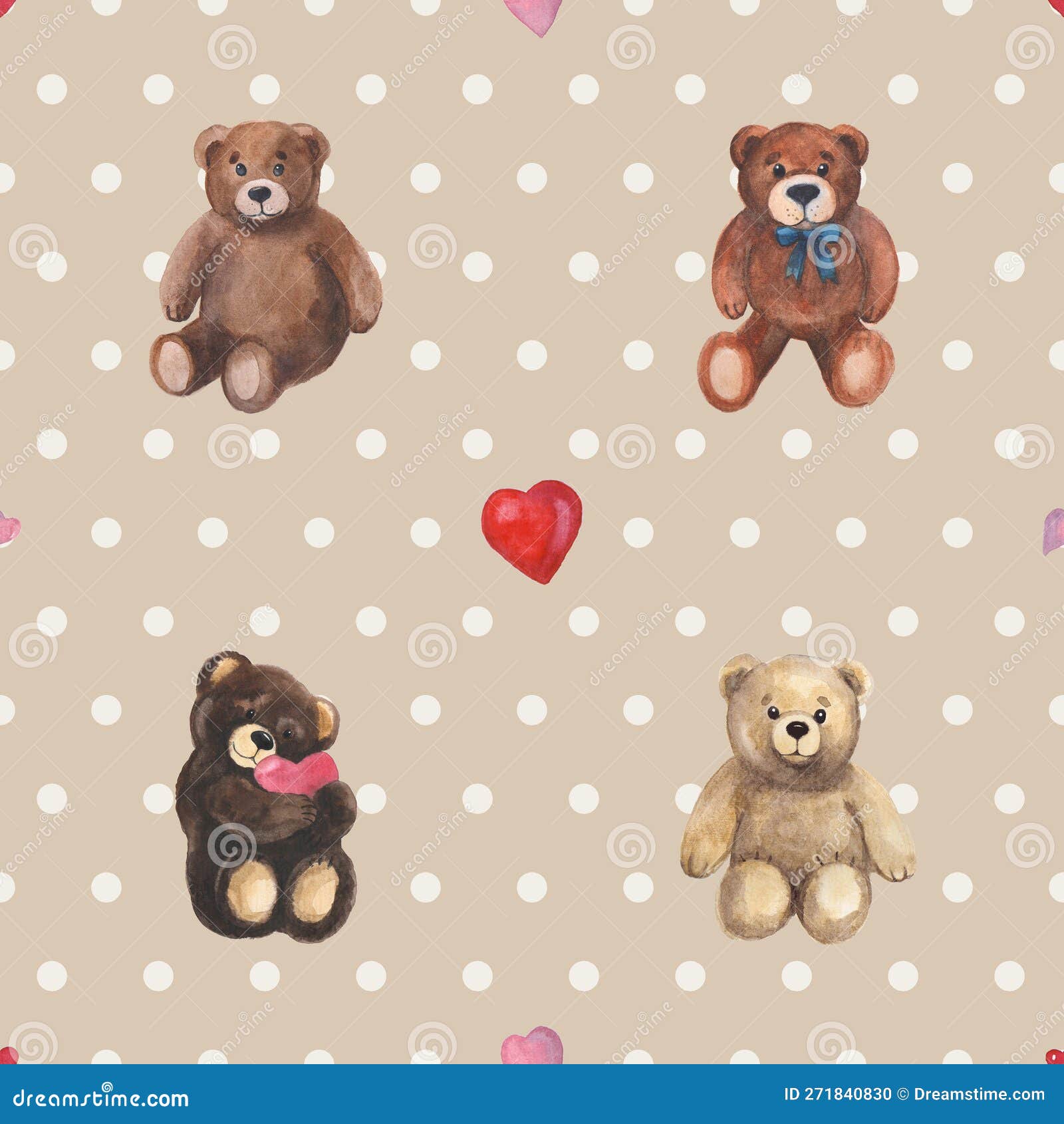 Seamless Repeating Pattern with Cute Bears Stock Illustration ...