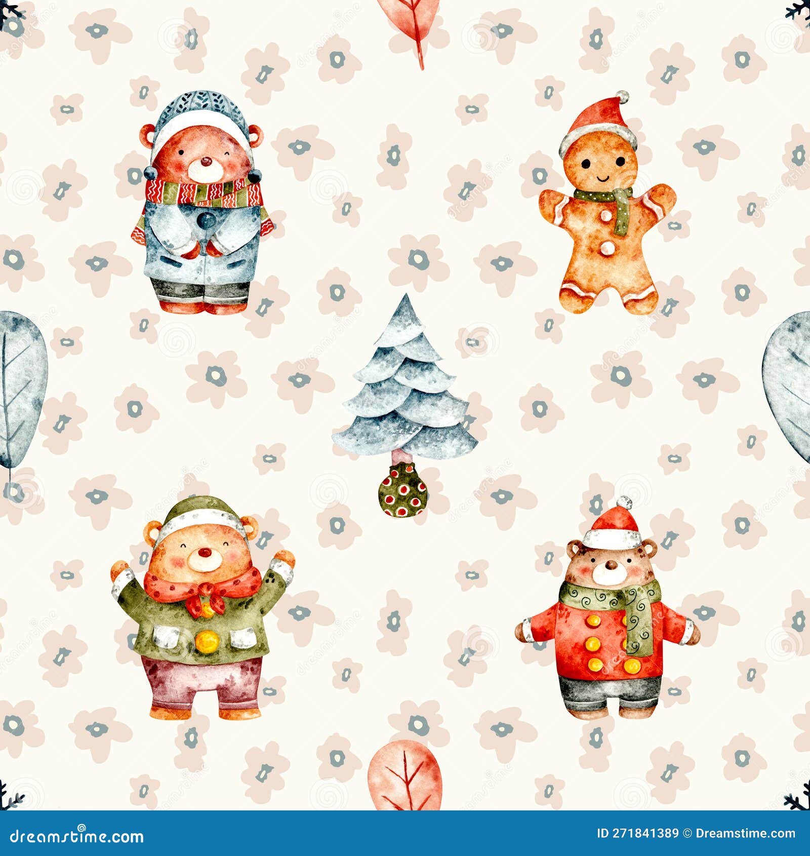 Seamless Repeating Pattern with Cute Bears Stock Image - Image of ...