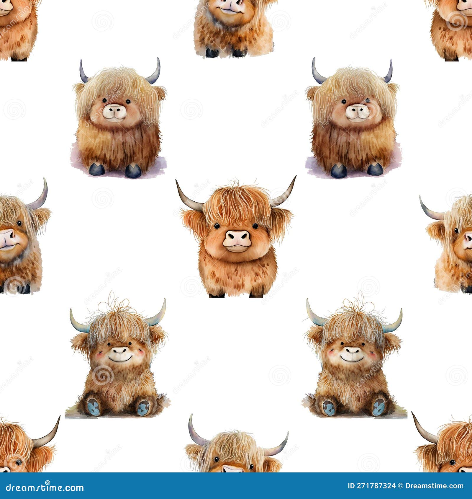 Seamless Repeating Pattern with Cute Cows Stock Photo - Image of paper ...