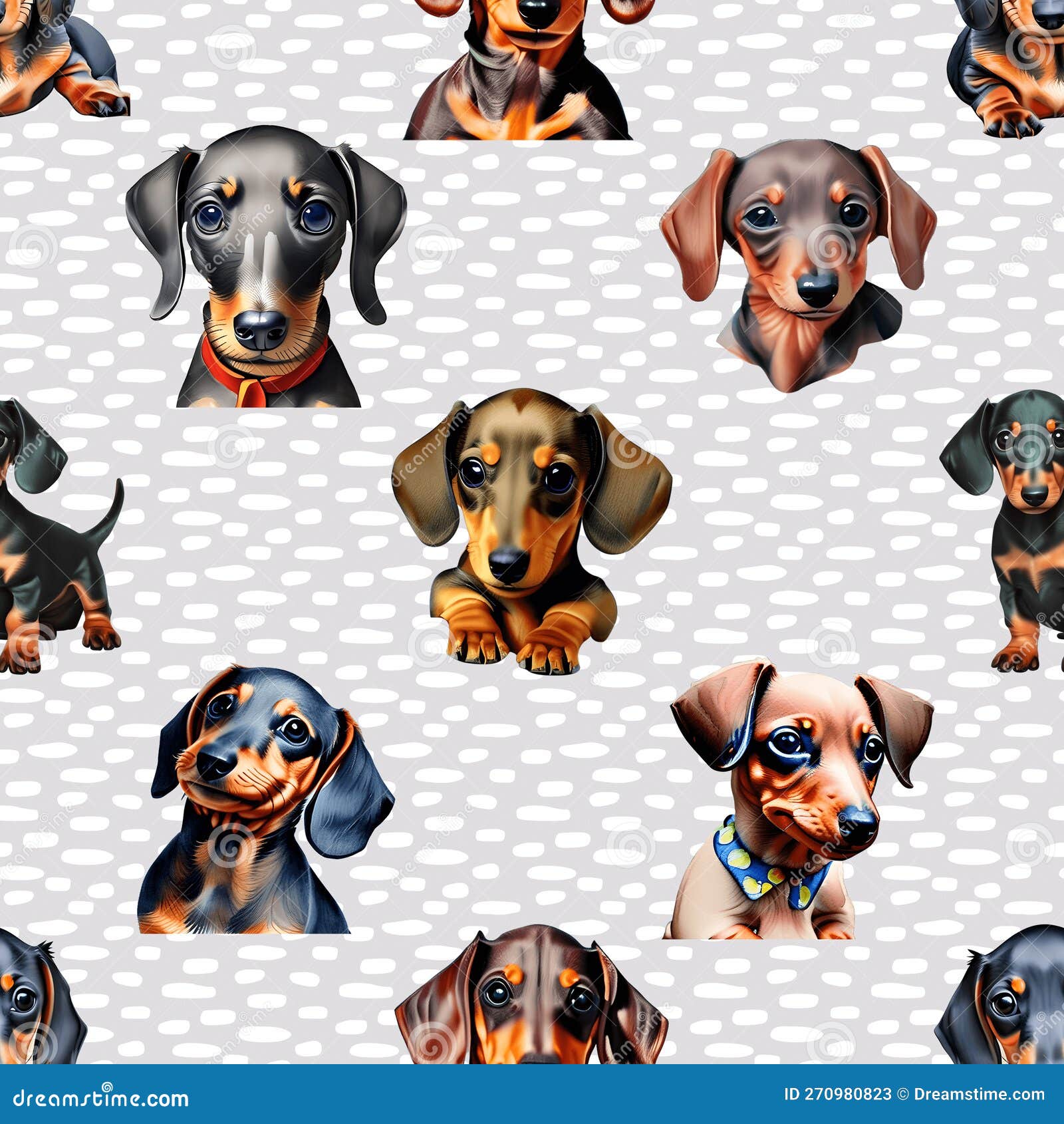 Seamless Repeating Pattern with Cute Dachshunds Stock Illustration ...