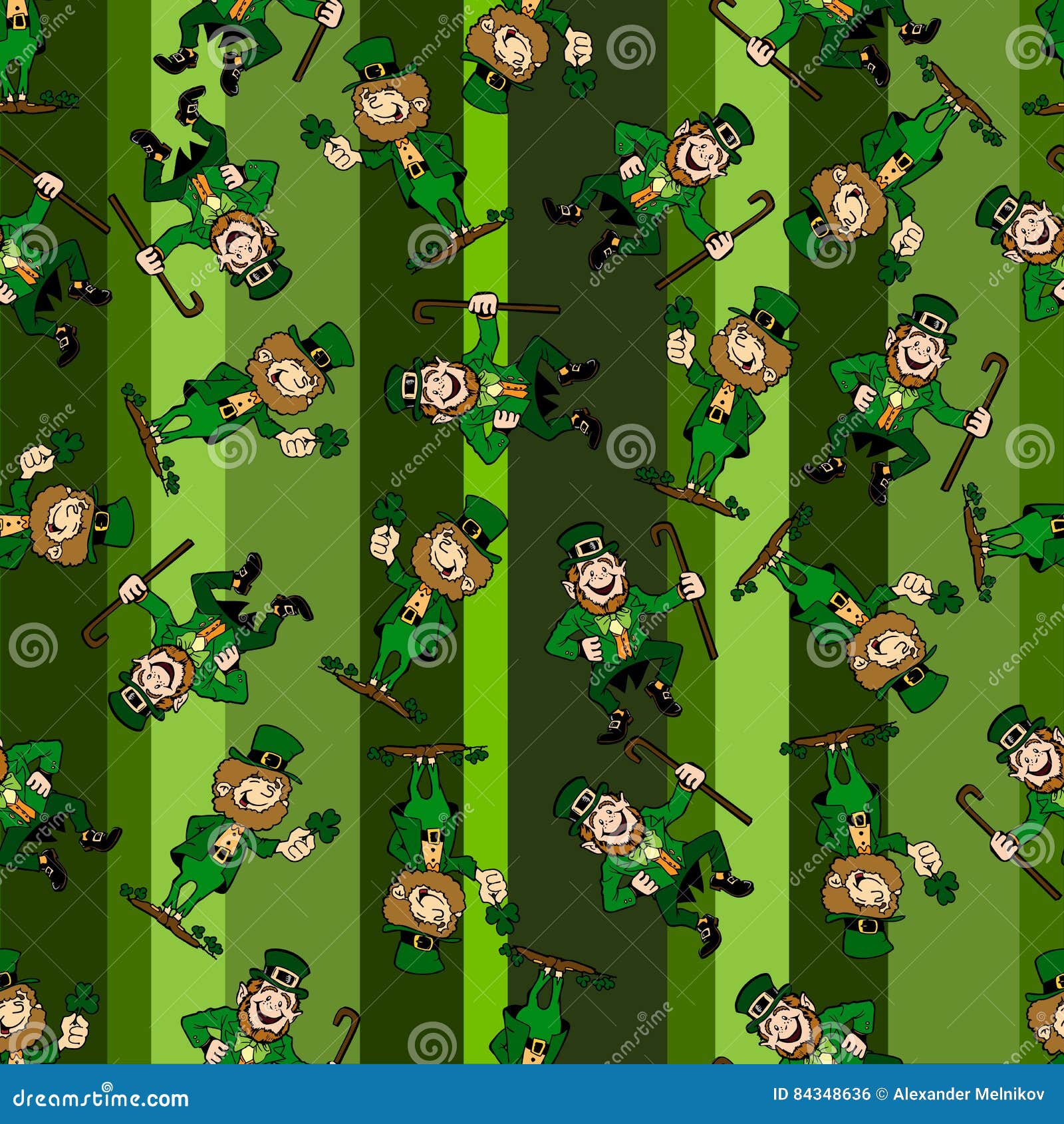 Seamless Repeating Pattern with Dancing by Saint Patrick. Stock Vector ...